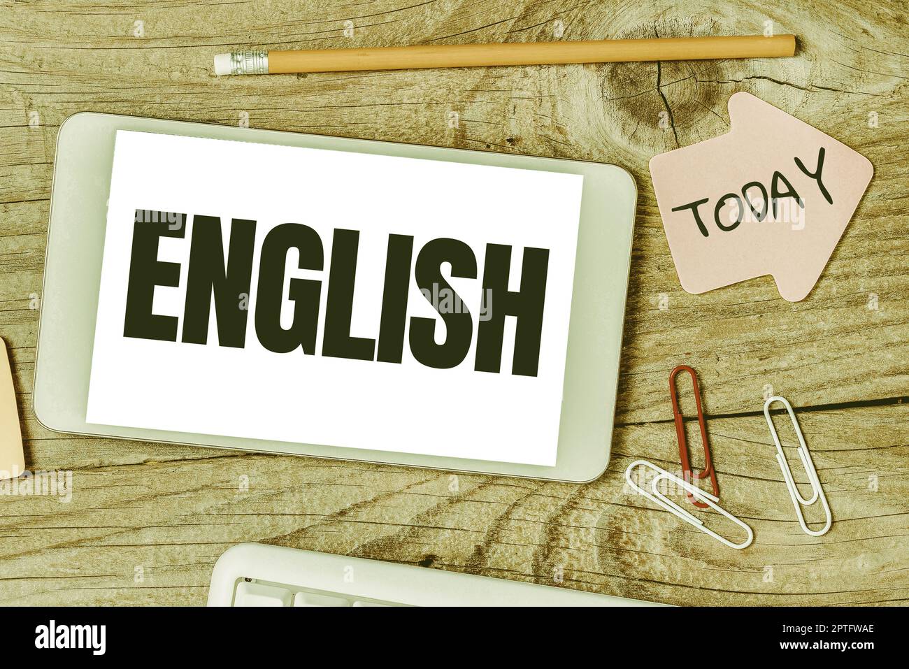 Writing displaying text English, Business concept possible ...