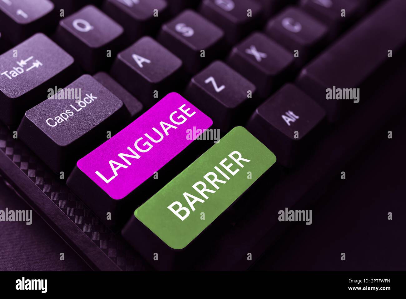 Sign displaying Language Barrier, Internet Concept difficulties in ...