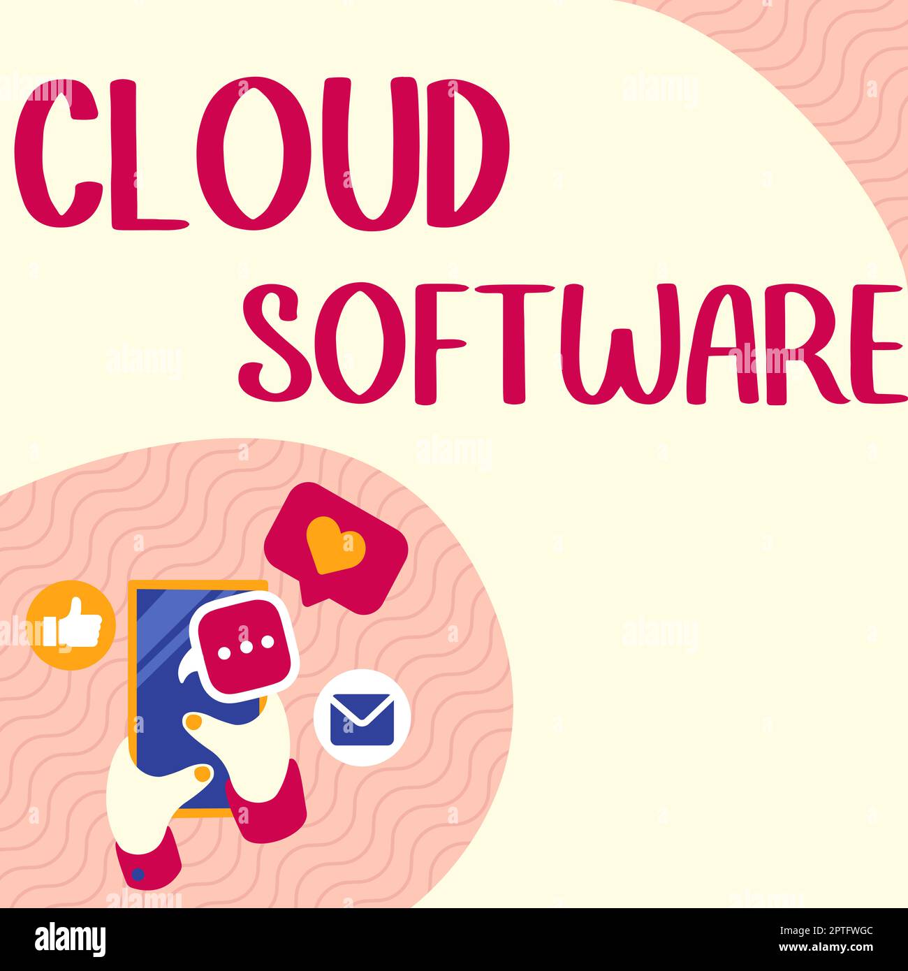 Conceptual Display Cloud Software Business Showcase Programs Used In Storing Accessing Data
