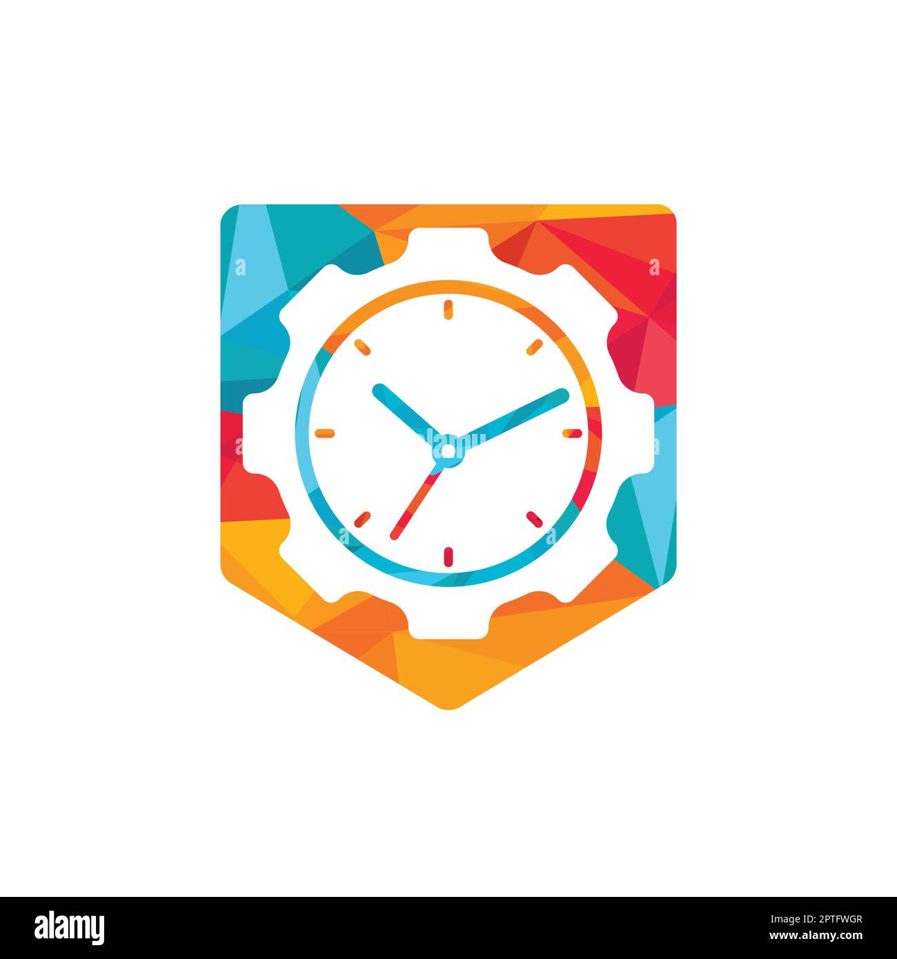 Service time vector logo design. Gear and analog clock icon vector ...
