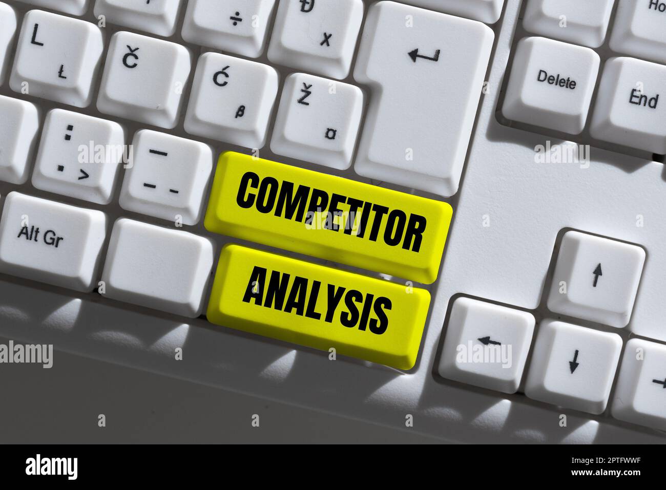 Hand writing sign Competitor Analysis, Word for Determine the Strength ...