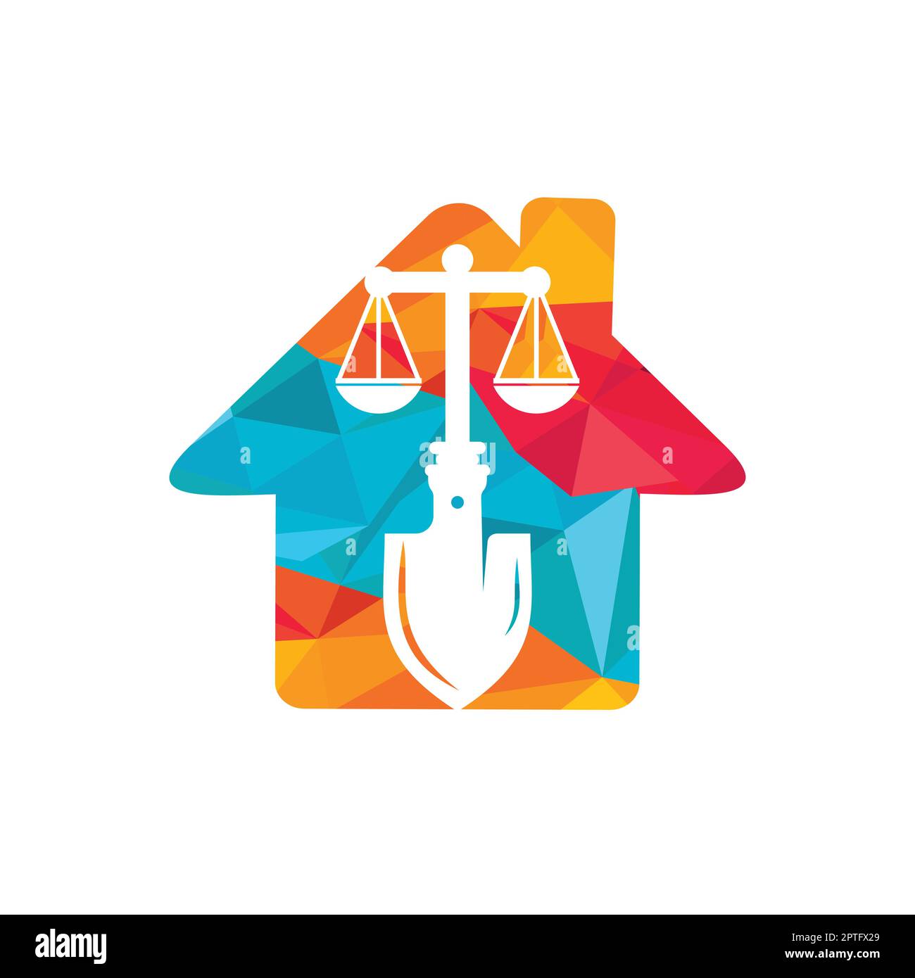 Shovel scale vector logo design. Labor law vector logo design template ...