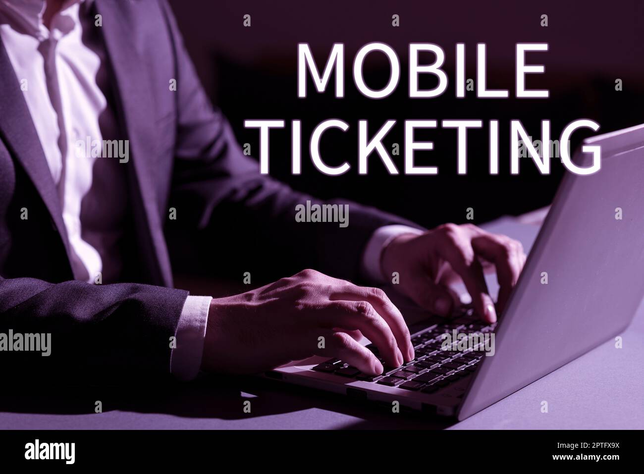Sign displaying Mobile Ticketing, Business idea tickets arrive as a ...