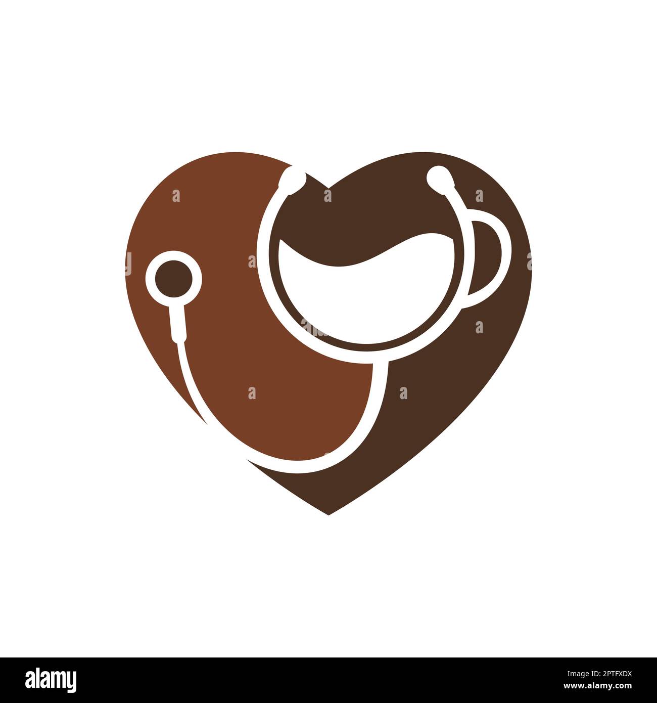 Healthy coffee vector logo design. Doctors stethoscope with coffee cup ...