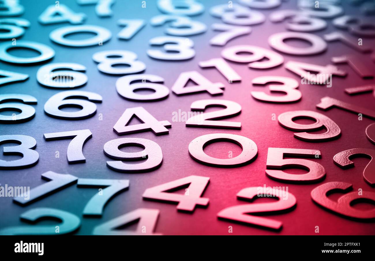 Mathematics background made with solid numbers - Closeup view Stock ...
