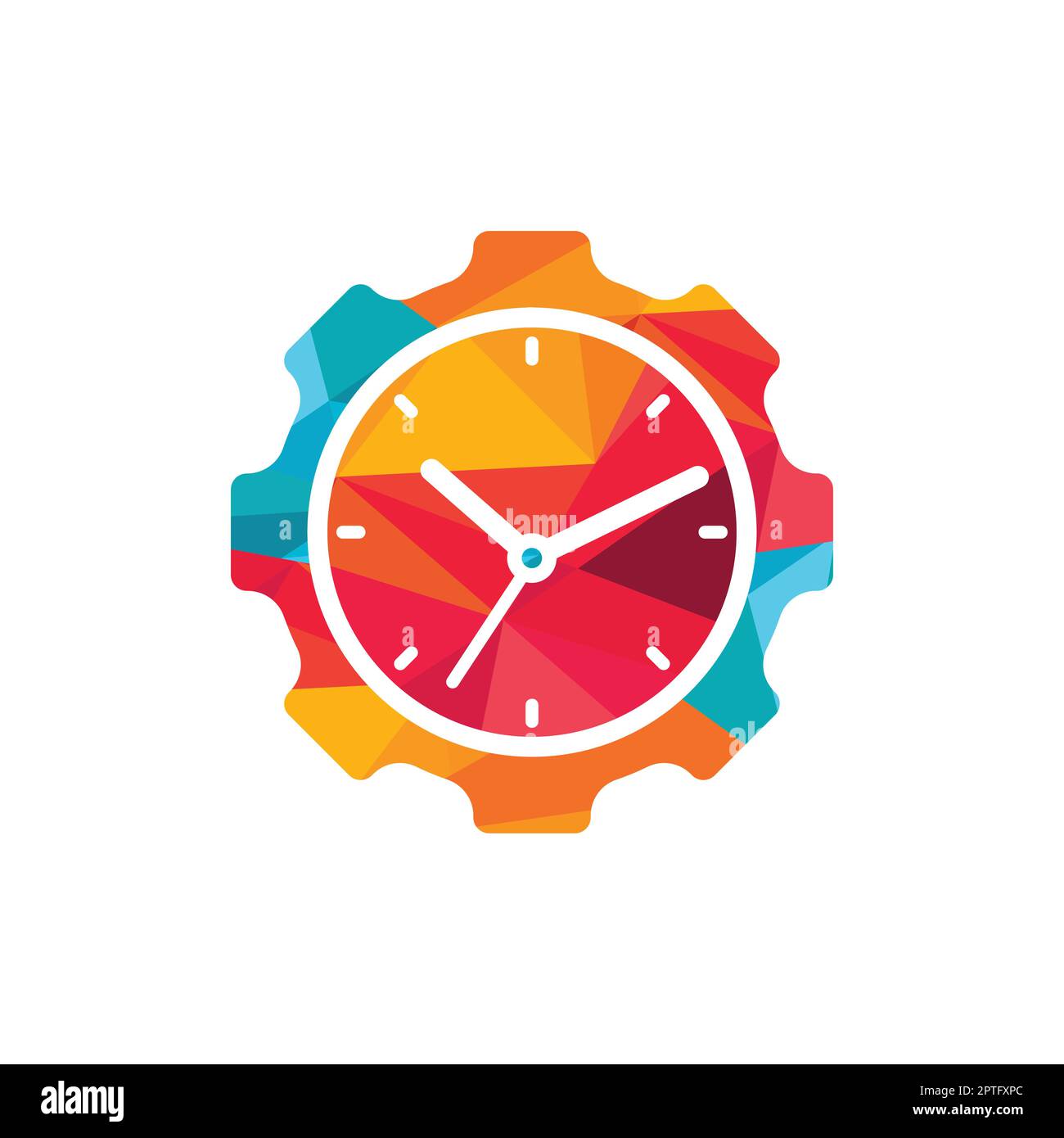 Service time vector logo design. Gear and analog clock icon vector ...