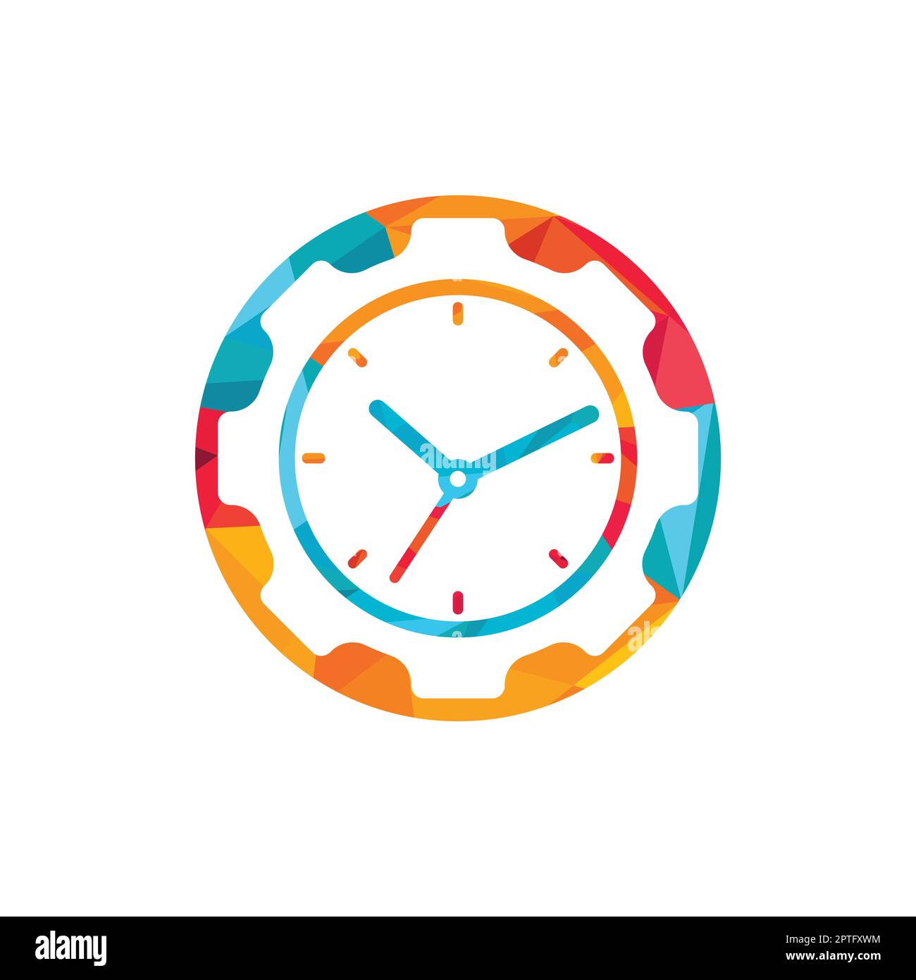 Service time vector logo design. Gear and analog clock icon vector ...