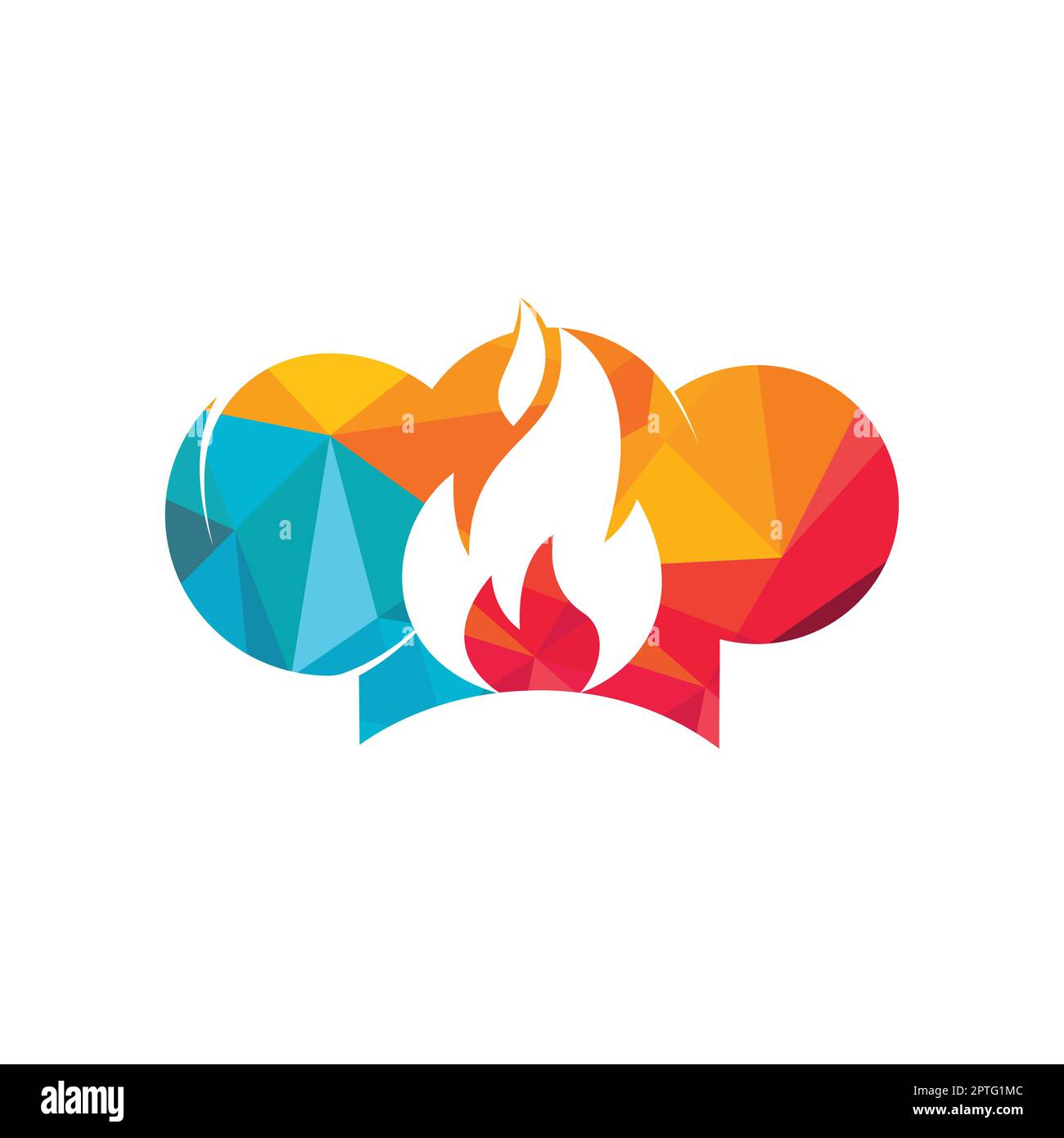 Hot chef hat vector logo design template. Chef hat and fire icon logo ...