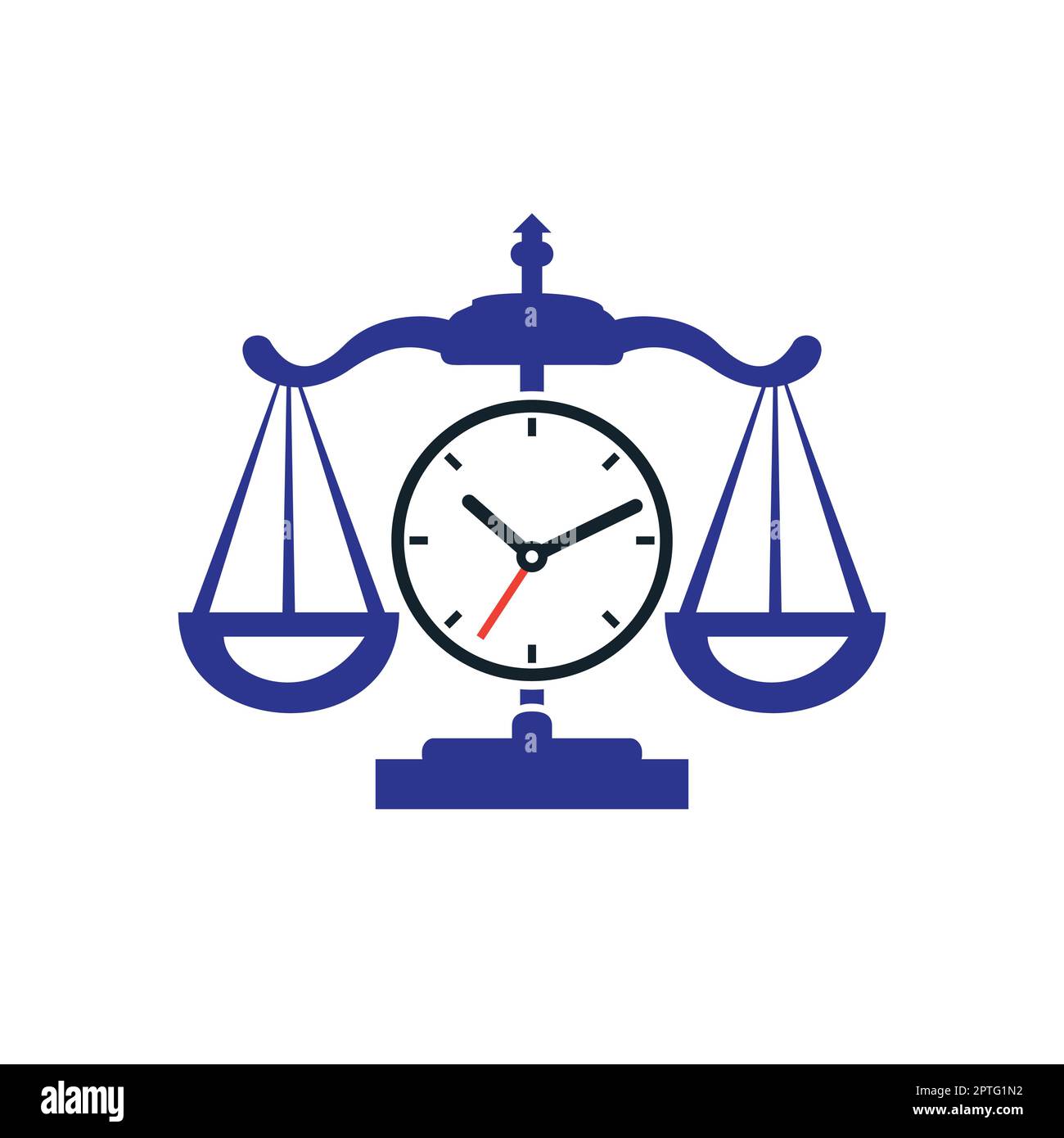Law time vector logo design. Scale with clock icon vector logo design ...
