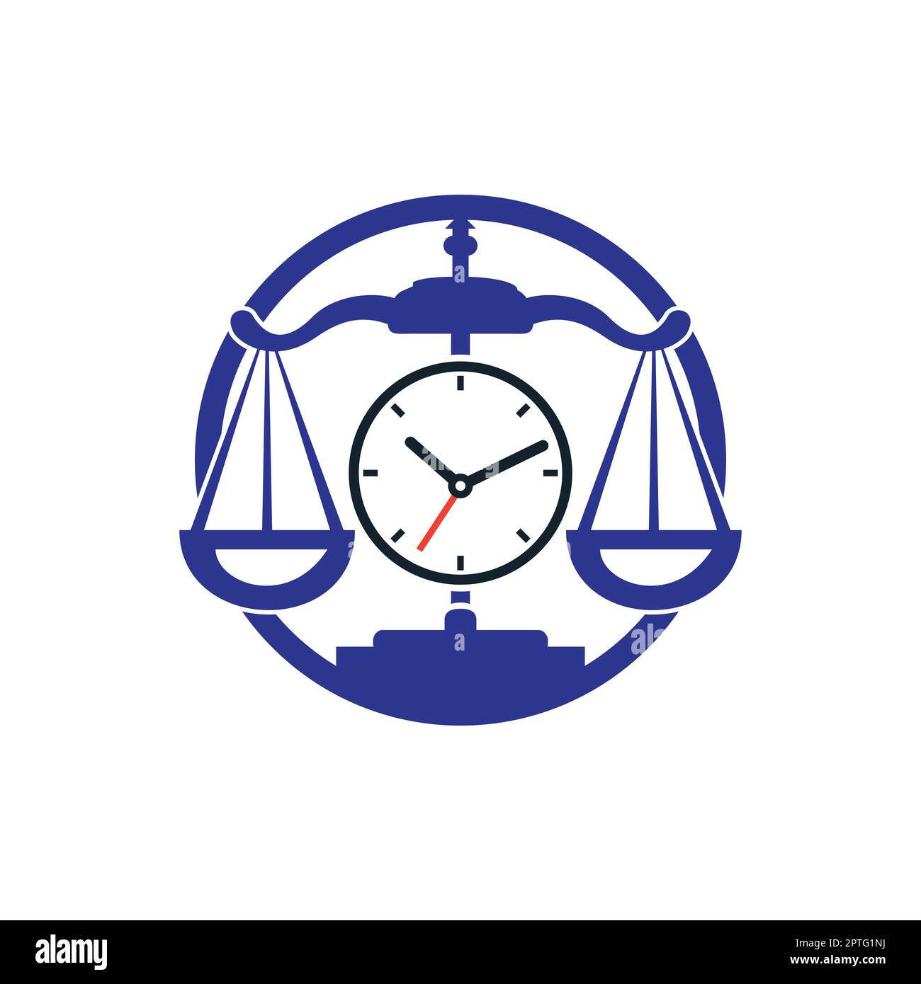 Law time vector logo design. Scale with clock icon vector logo design ...