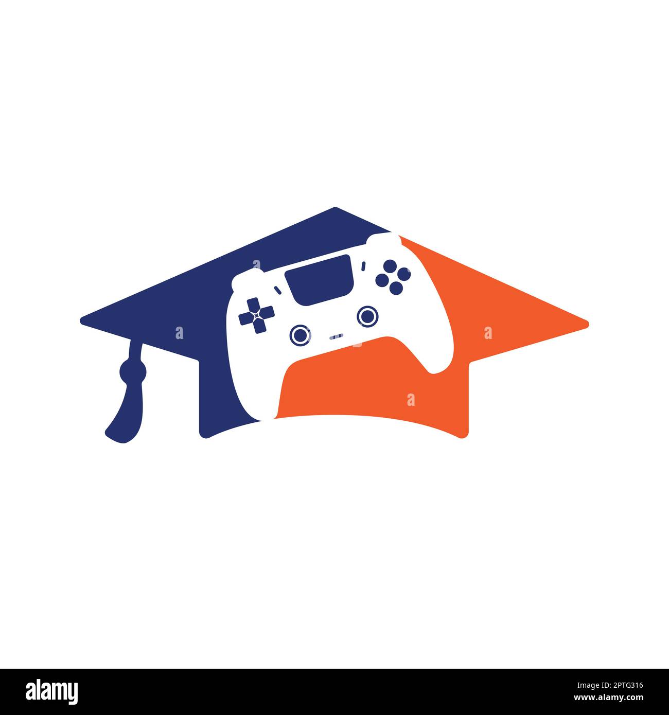 Game education vector logo design. Game console with graduation cap ...
