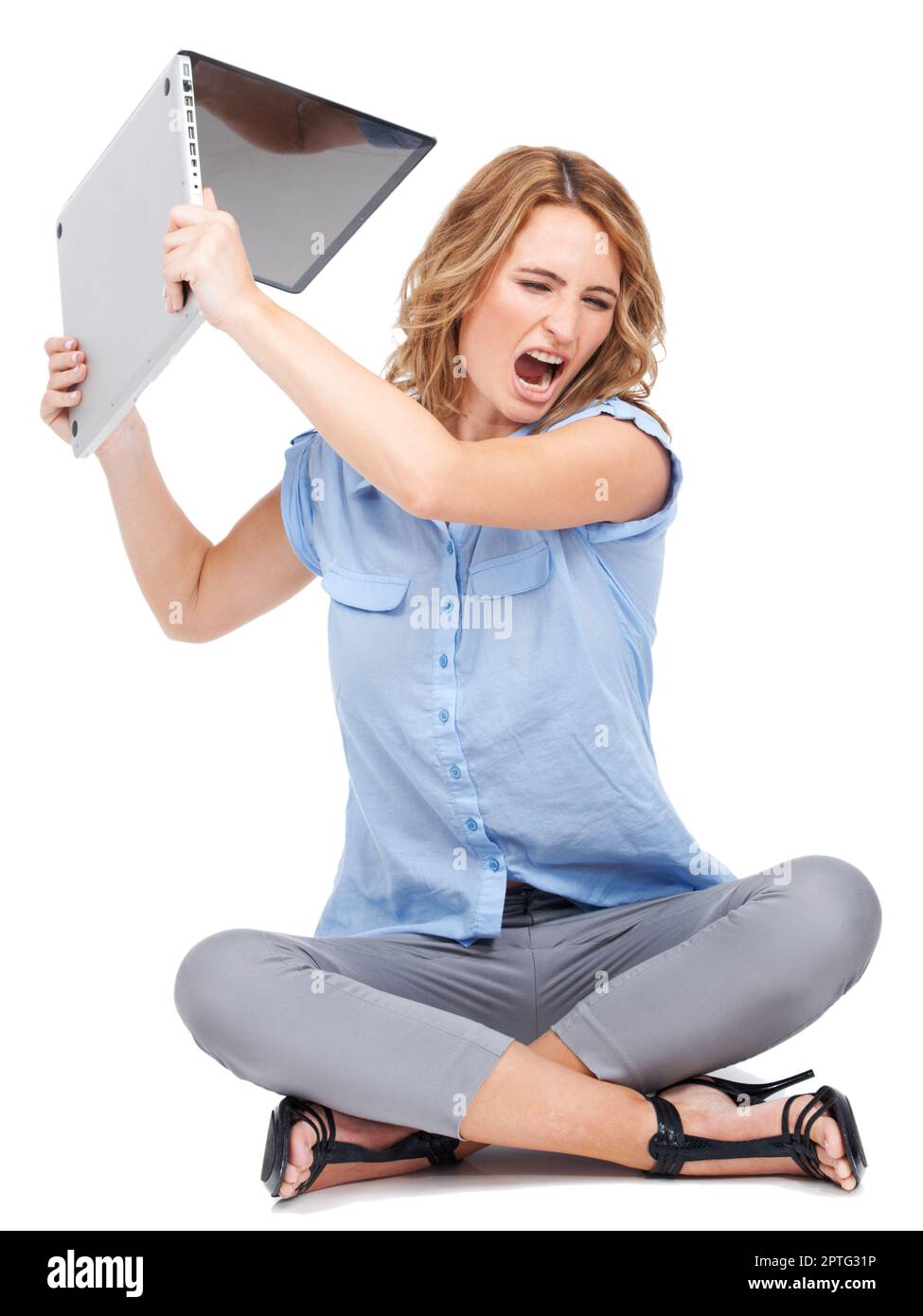 You crash Well ... Ill smash. Full length shot of an angry young woman ...