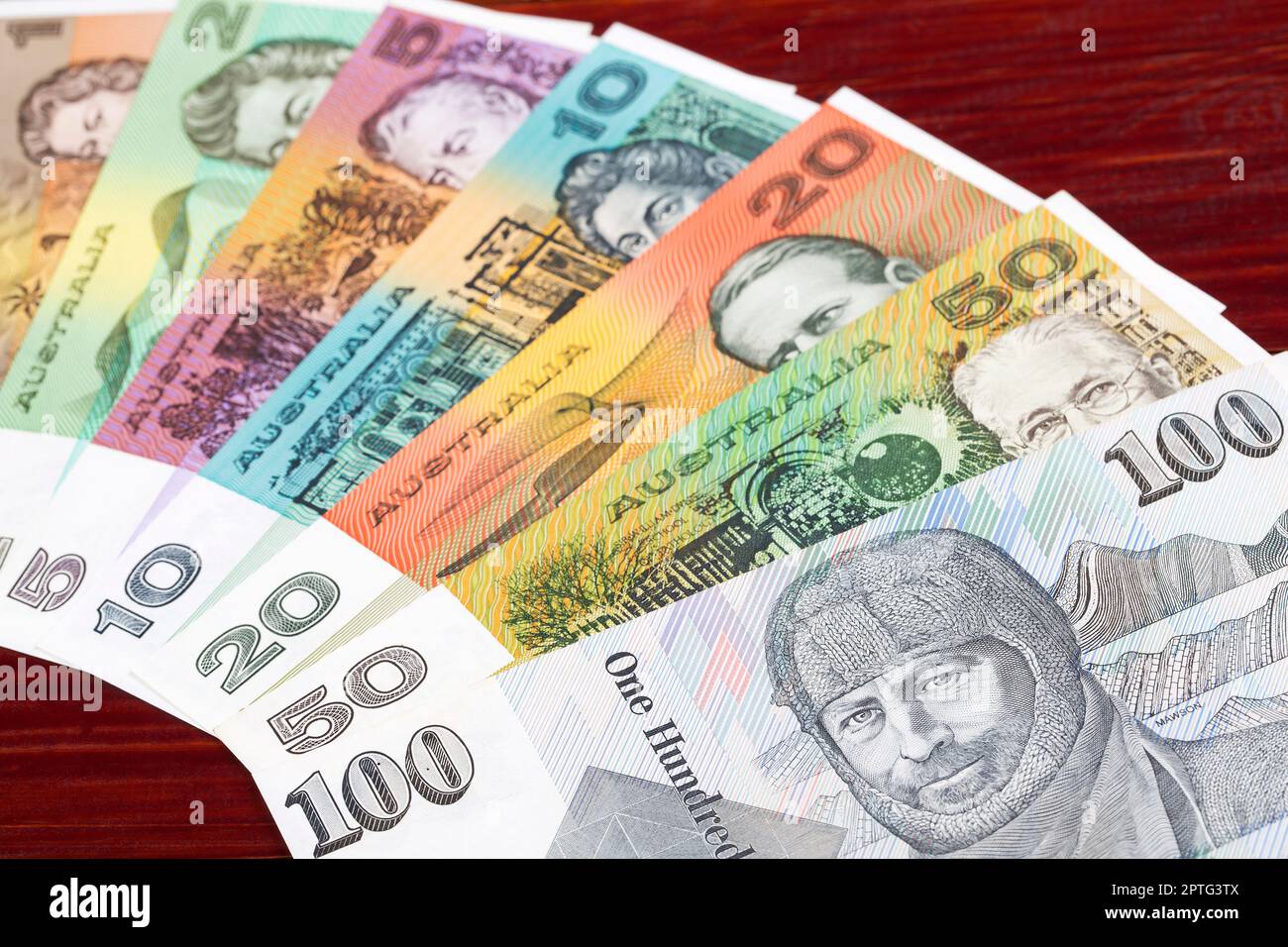 Old banknotes from Australia - Dollars a business background Stock ...