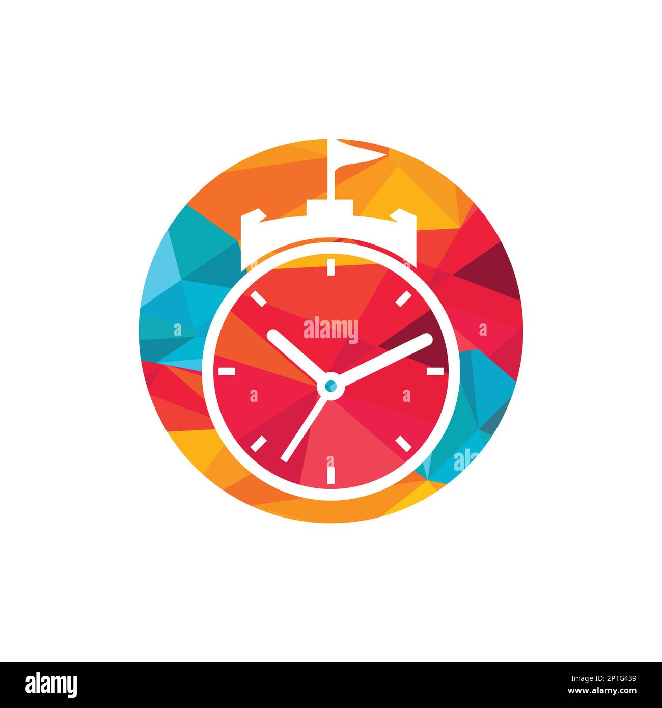 Clock castle vector logo design Stock Vector Image & Art - Alamy