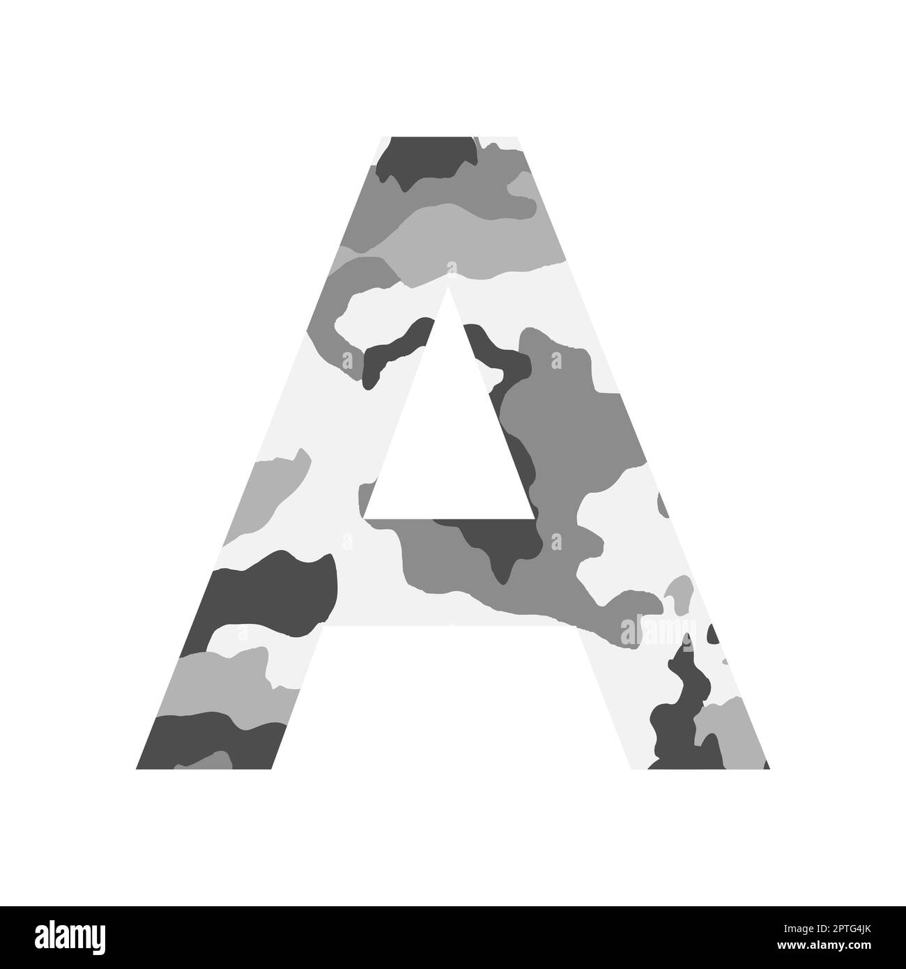 English alphabet letter A, khaki style isolated on white background ...