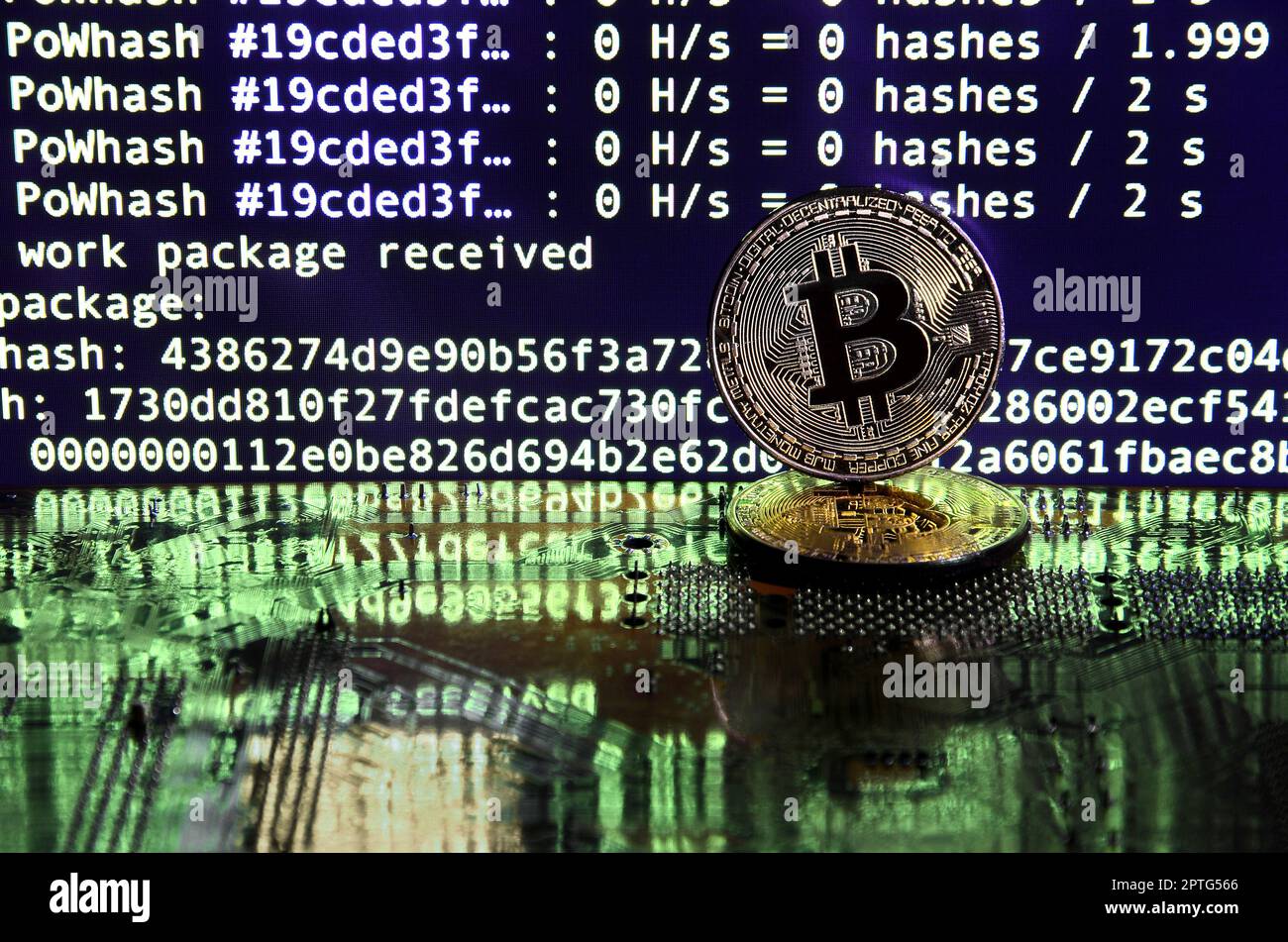 The digital process of cryptocurrency mining by using the GPUs ...