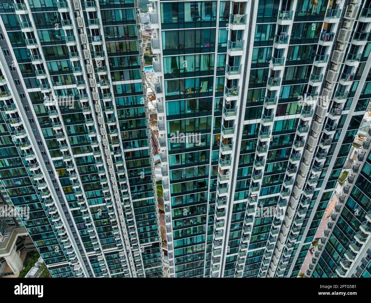 Top down view for exterior of Hong Kong residential apartment Stock ...