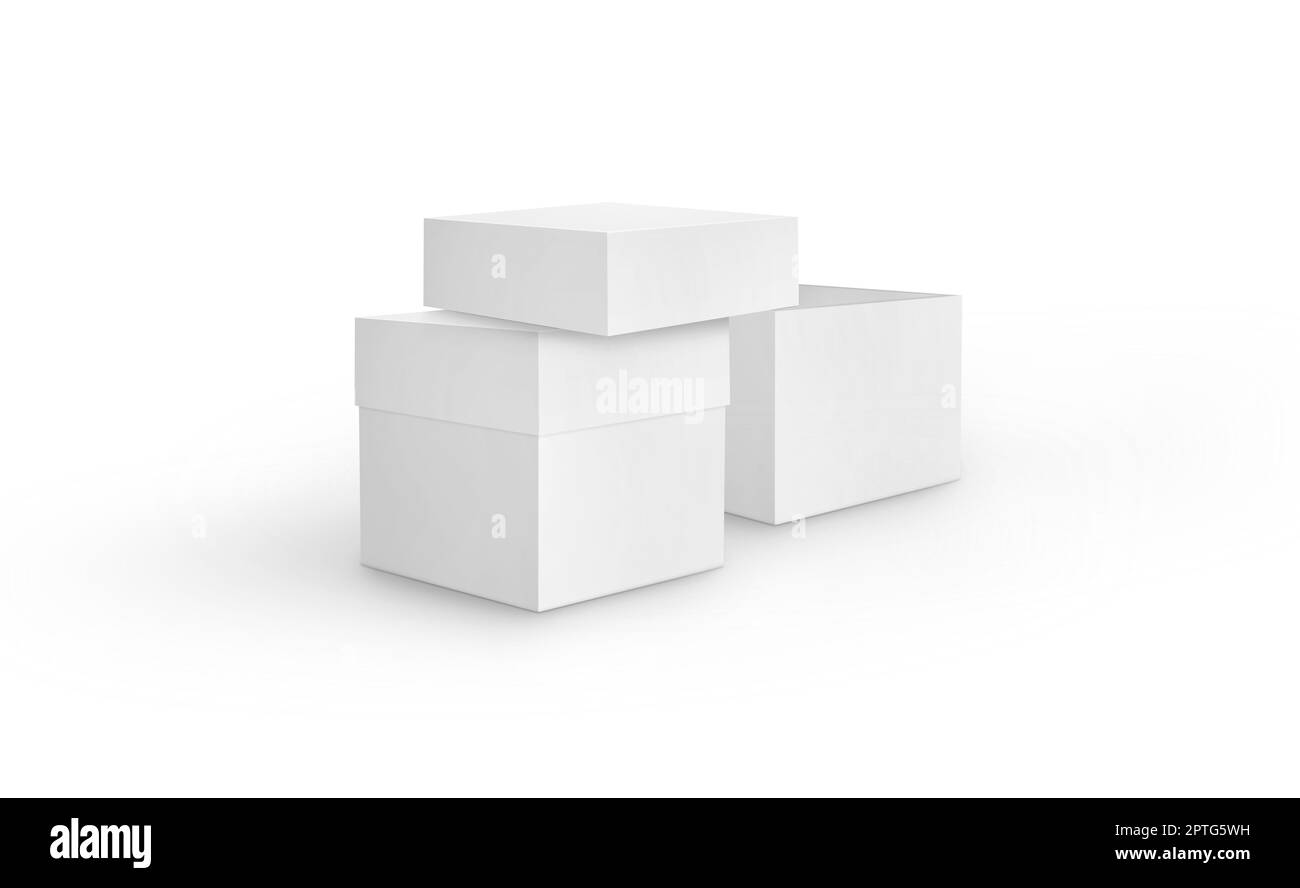 blank packaging white cardboard box isolated on white background ready ...