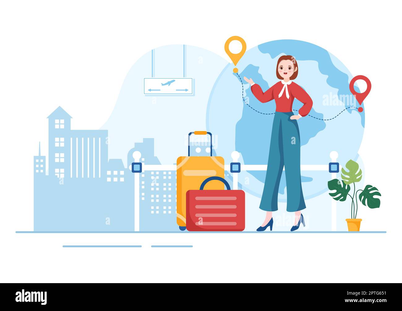 Immigration Template Hand Drawn Cartoon Flat Illustration of Document ...