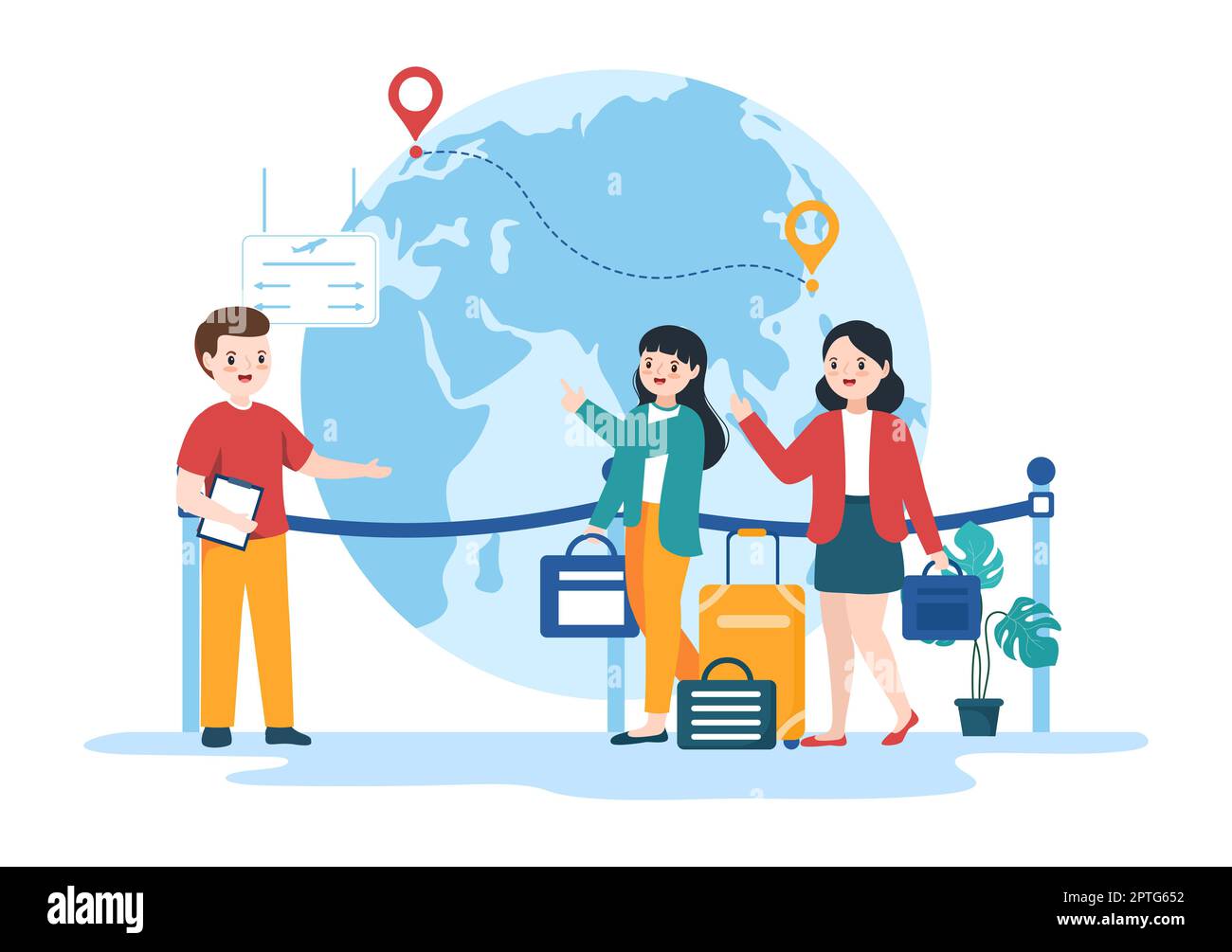 Immigration Template Hand Drawn Cartoon Flat Illustration of Document ...