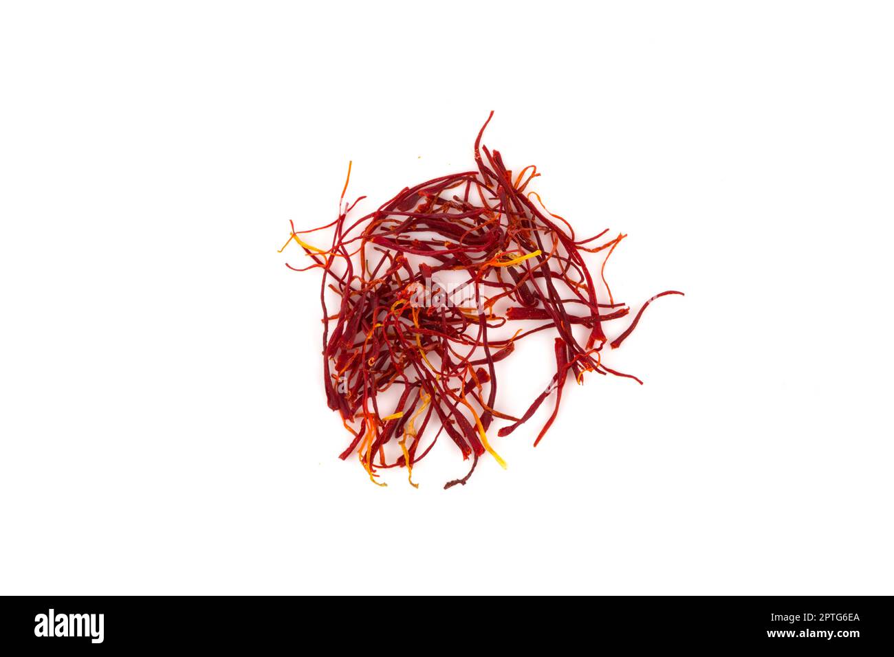 Dried saffron spice isolated on a white background Stock Photo - Alamy