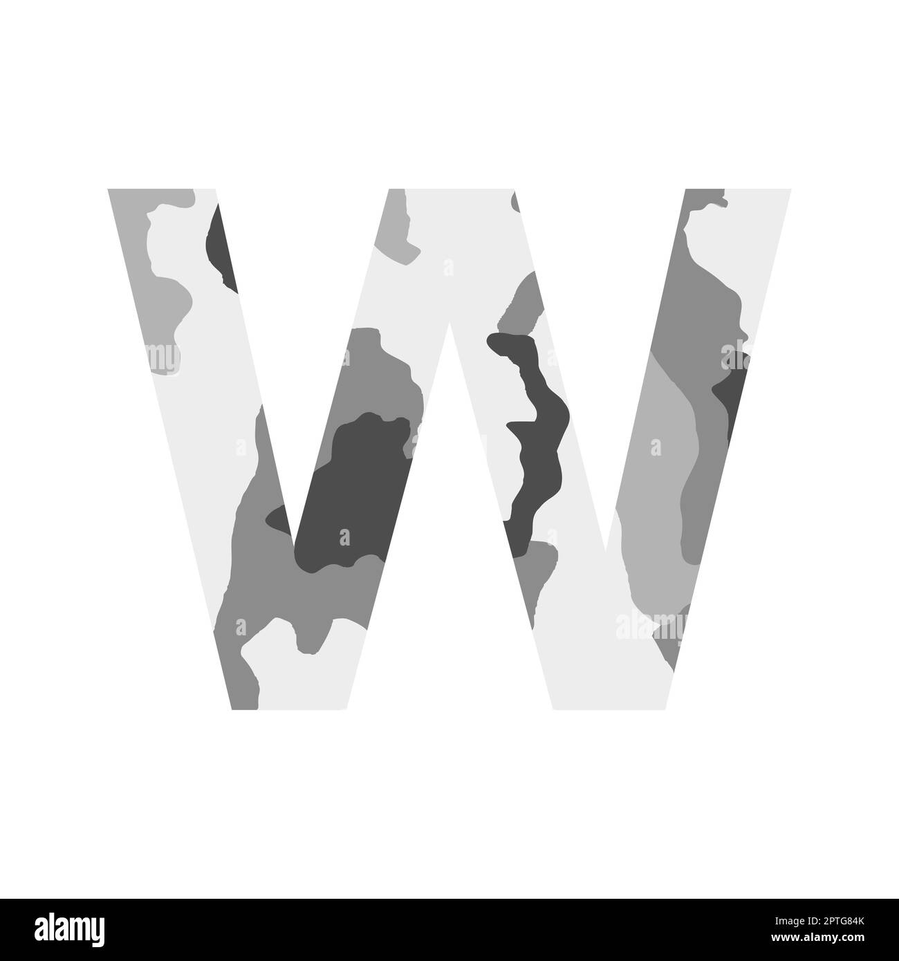 English alphabet letter W, khaki style isolated on white background - Vector illustration Stock ...