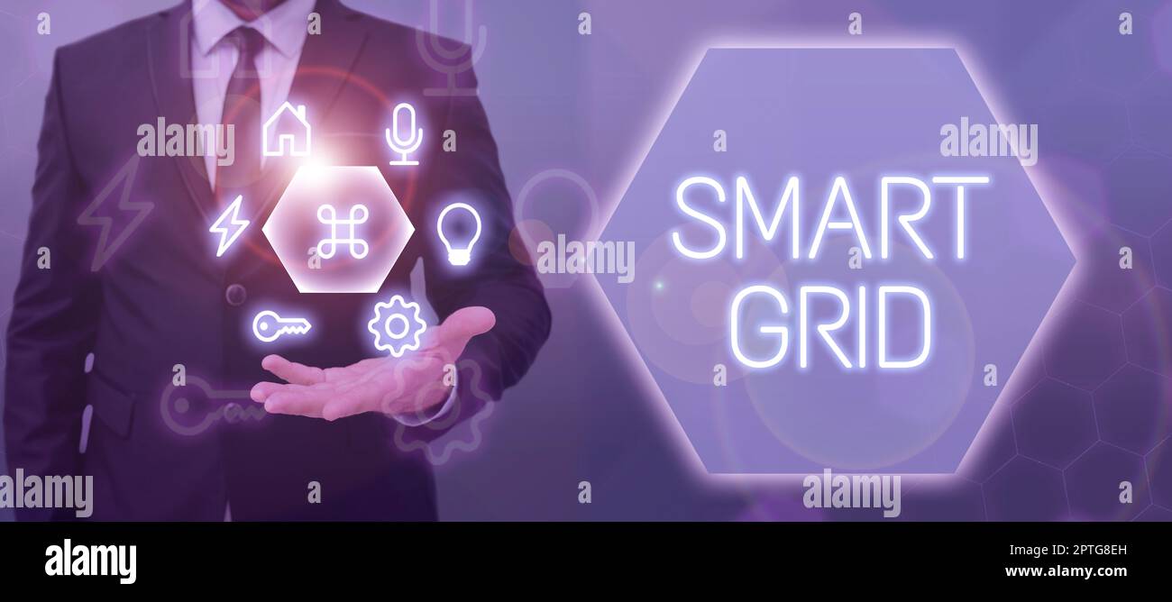 Conceptual caption Smart Grid, Word Written on includes of operational ...