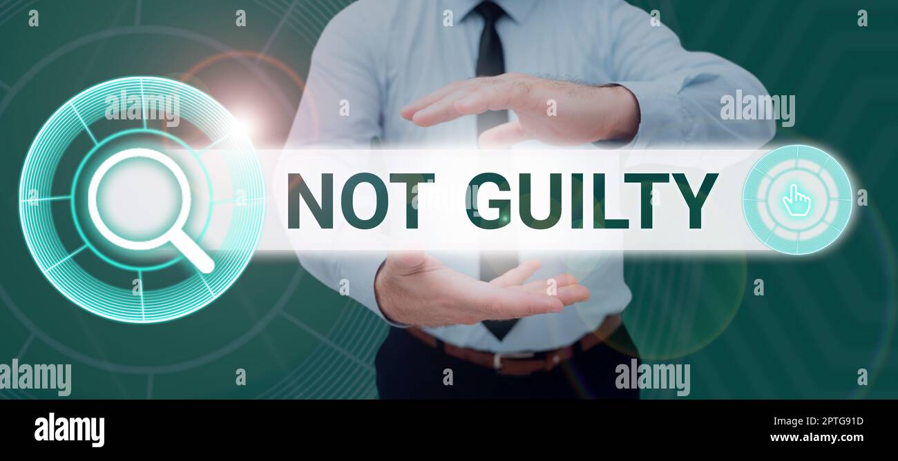 Conceptual caption Not Guilty, Business showcase someone is innocent ...