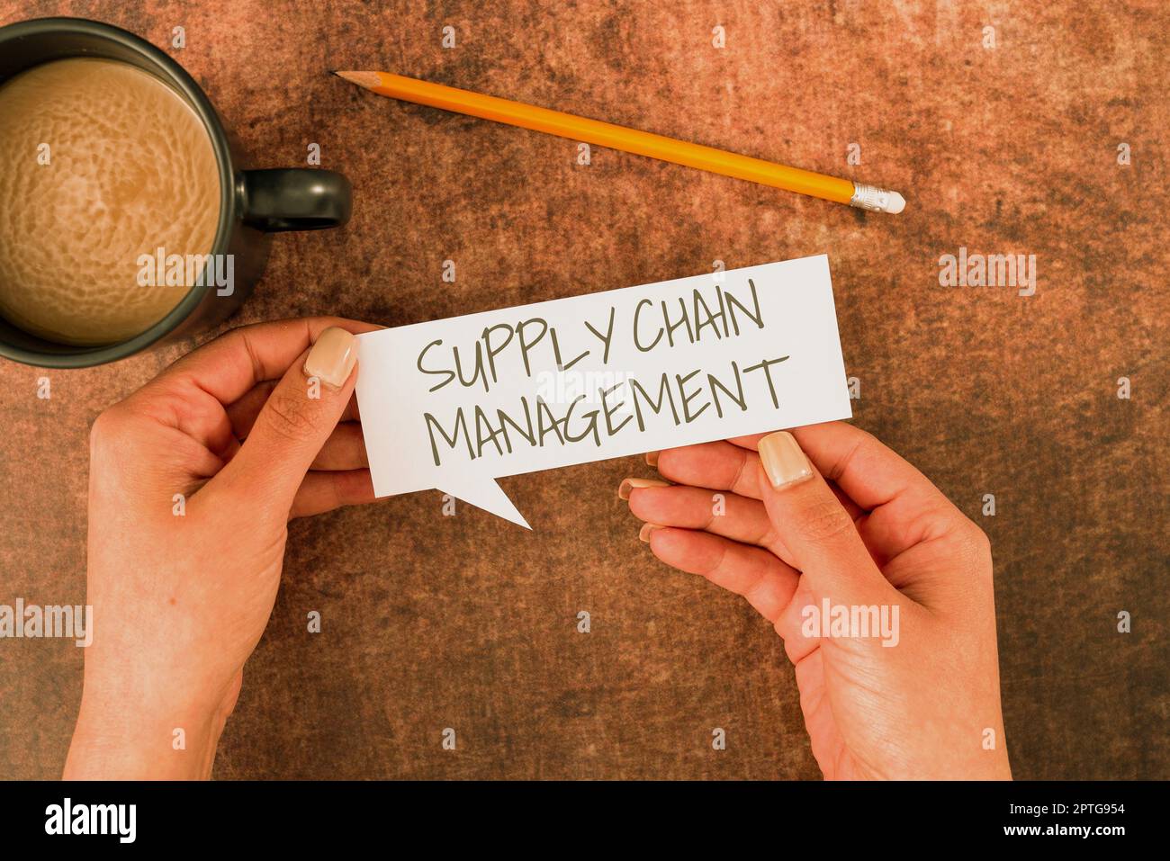 Hand writing sign Supply Chain Management, Word Written on Aspects of ...