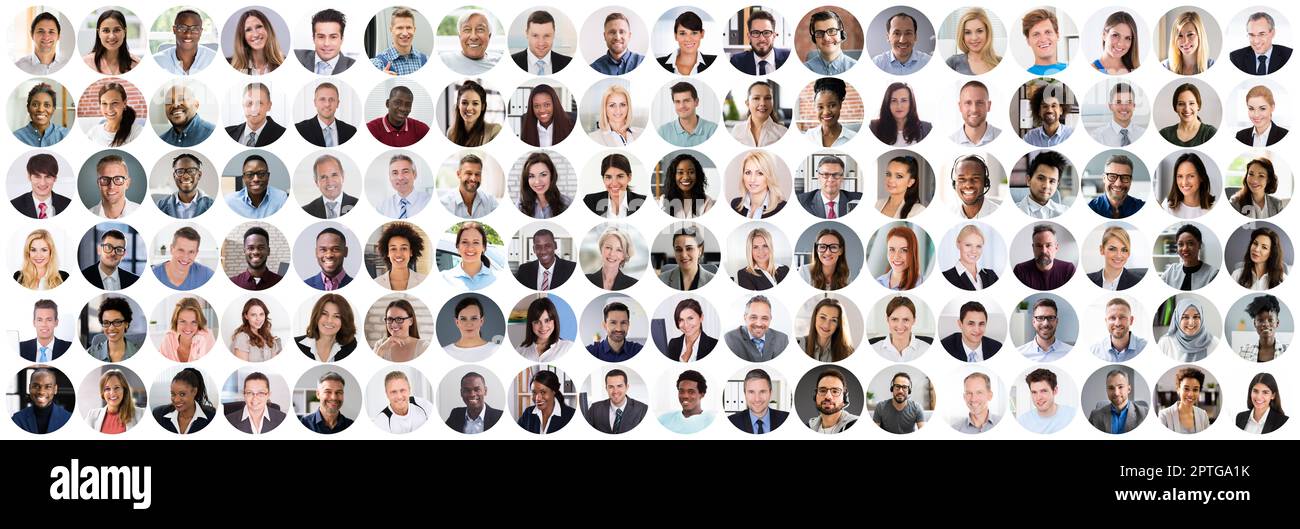 People Face Avatar Collage. Diverse Headshot Photos Stock Photo - Alamy