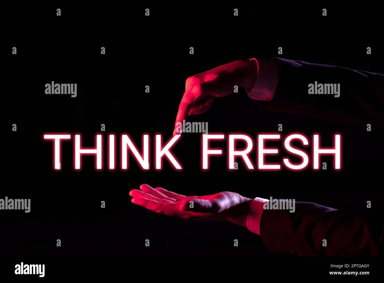 Sign displaying Think Fresh, Business concept a new perspective of ...