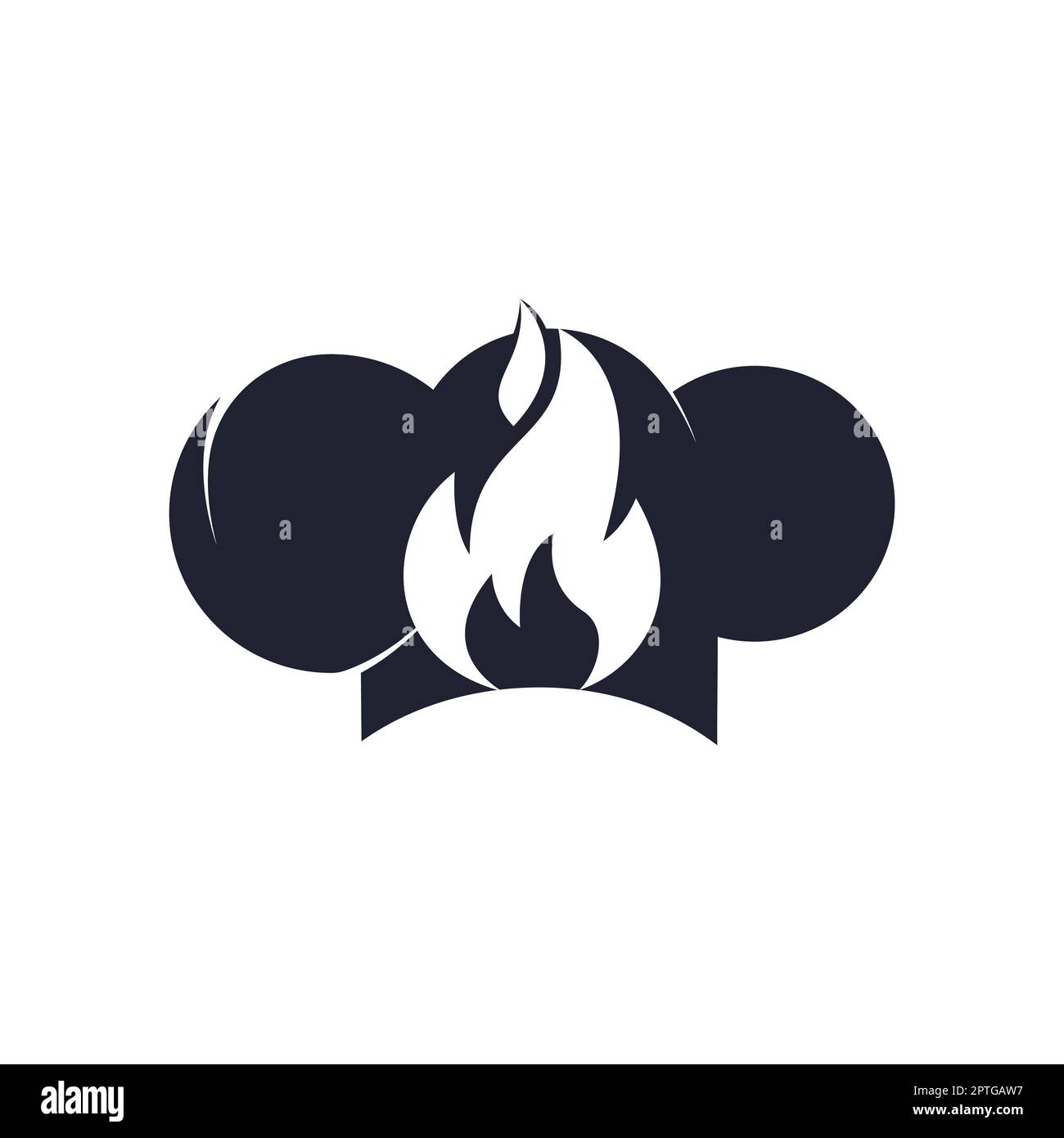 Hot chef hat vector logo design template. Chef hat and fire icon logo ...