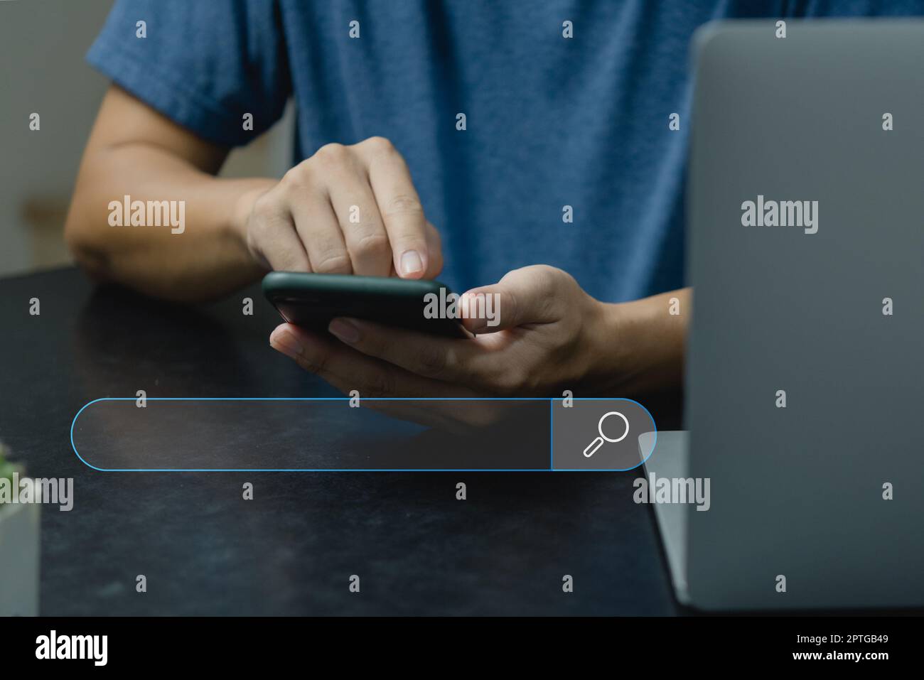 Device with phone icon for technology searching on an online browser ...