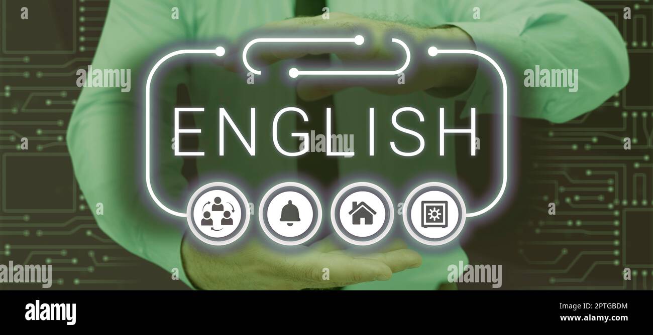 Handwriting text English, Internet Concept possible communication ...