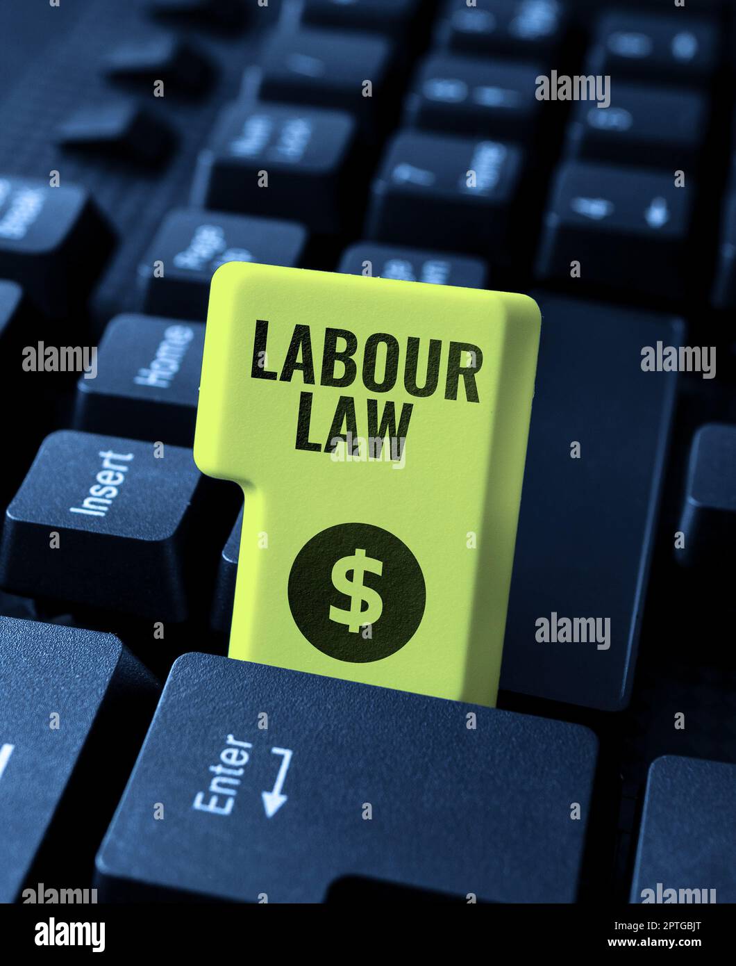 Text caption presenting Labour Law, Concept meaning Rules implemented ...