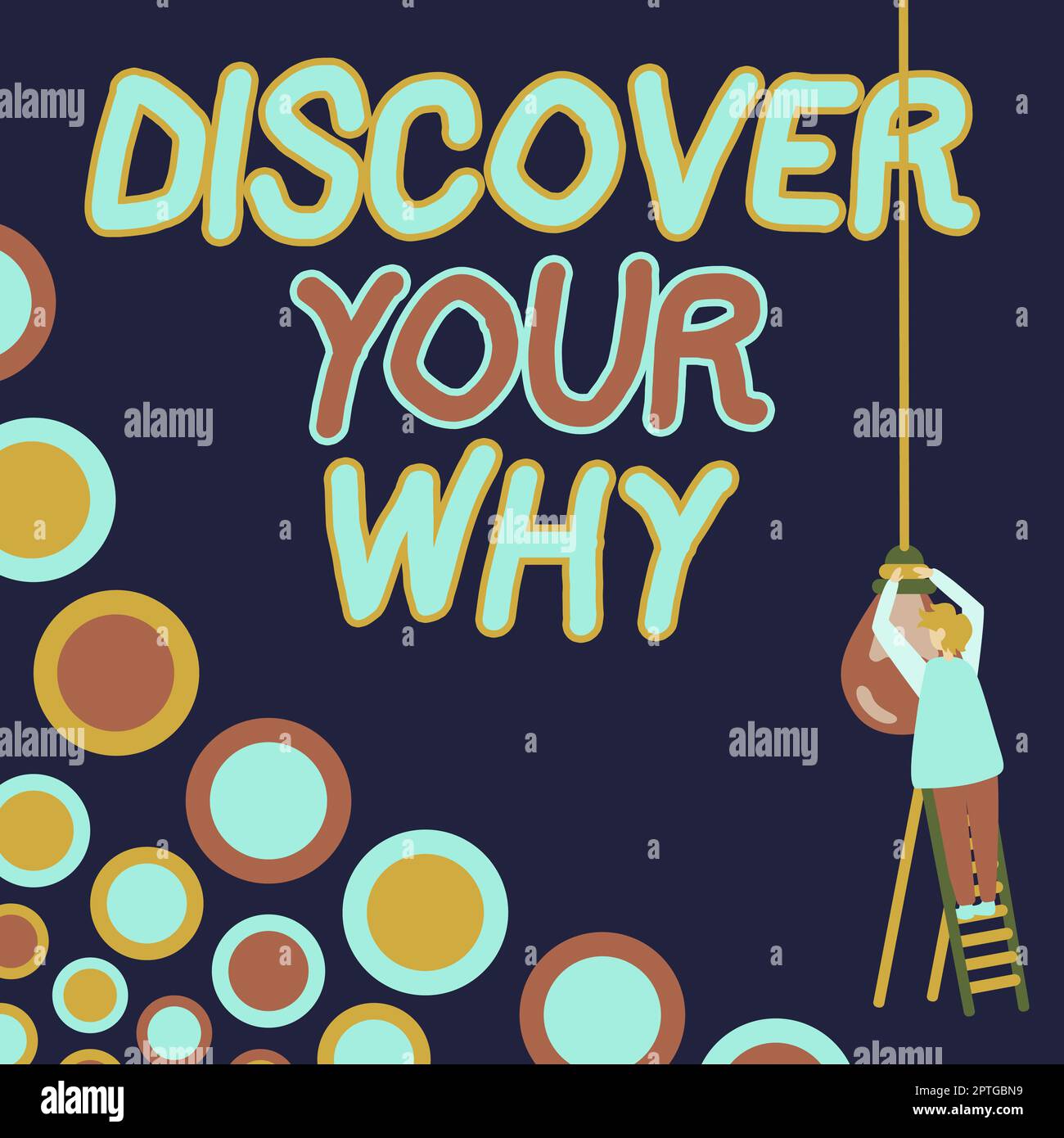 Conceptual caption Discover Your Why, Word Written on knowing the ...