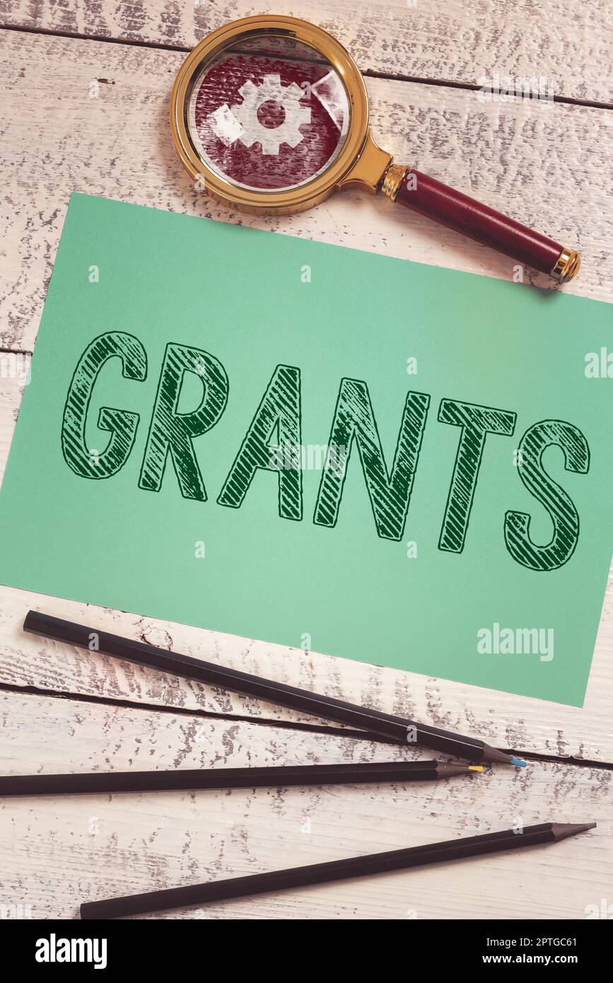 Writing displaying text Grants, Word for nonrepayable funds or products ...