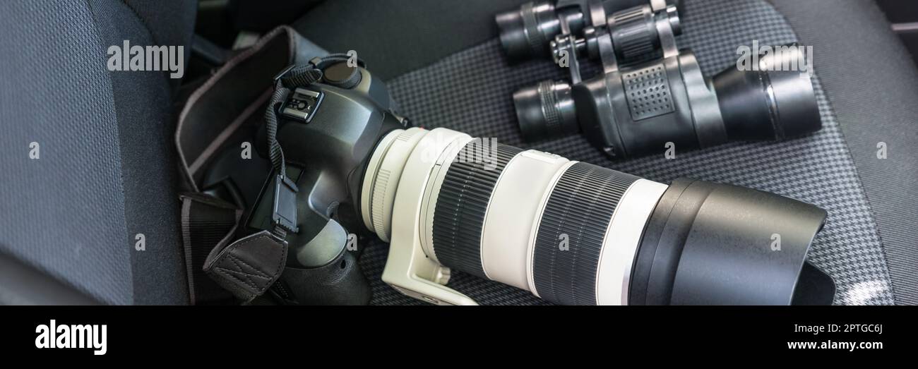 Private Investigator Detective Walkie Talkie And Camera Stock Photo - Alamy