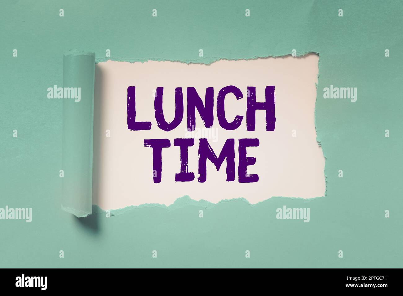 Text sign showing Lunch Time, Conceptual photo Meal in the middle of ...