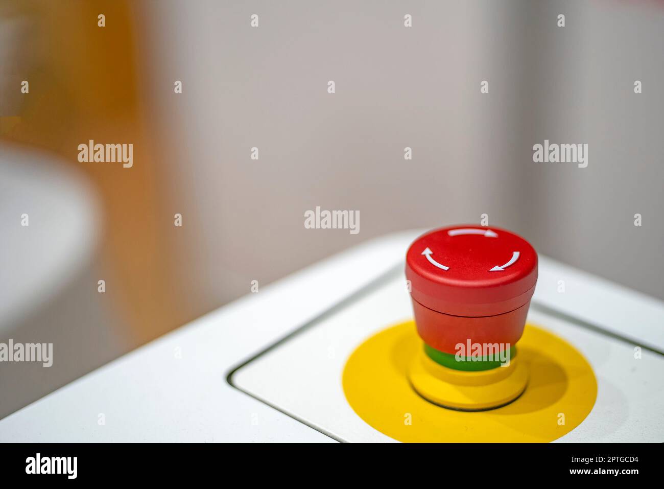 Emergency button stop red off safety control Stock Photo - Alamy