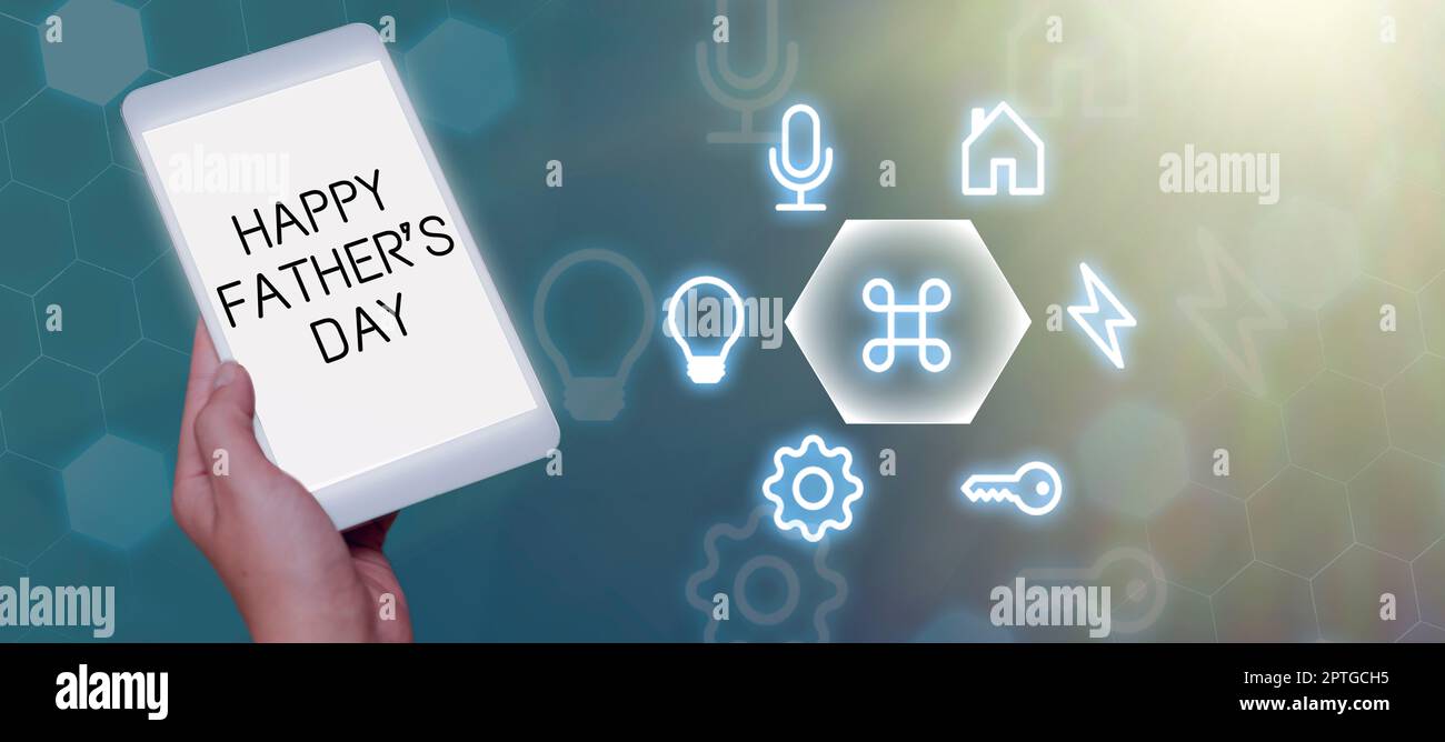 Inspiration showing sign Happy Fathers Day, Internet Concept celebrated ...