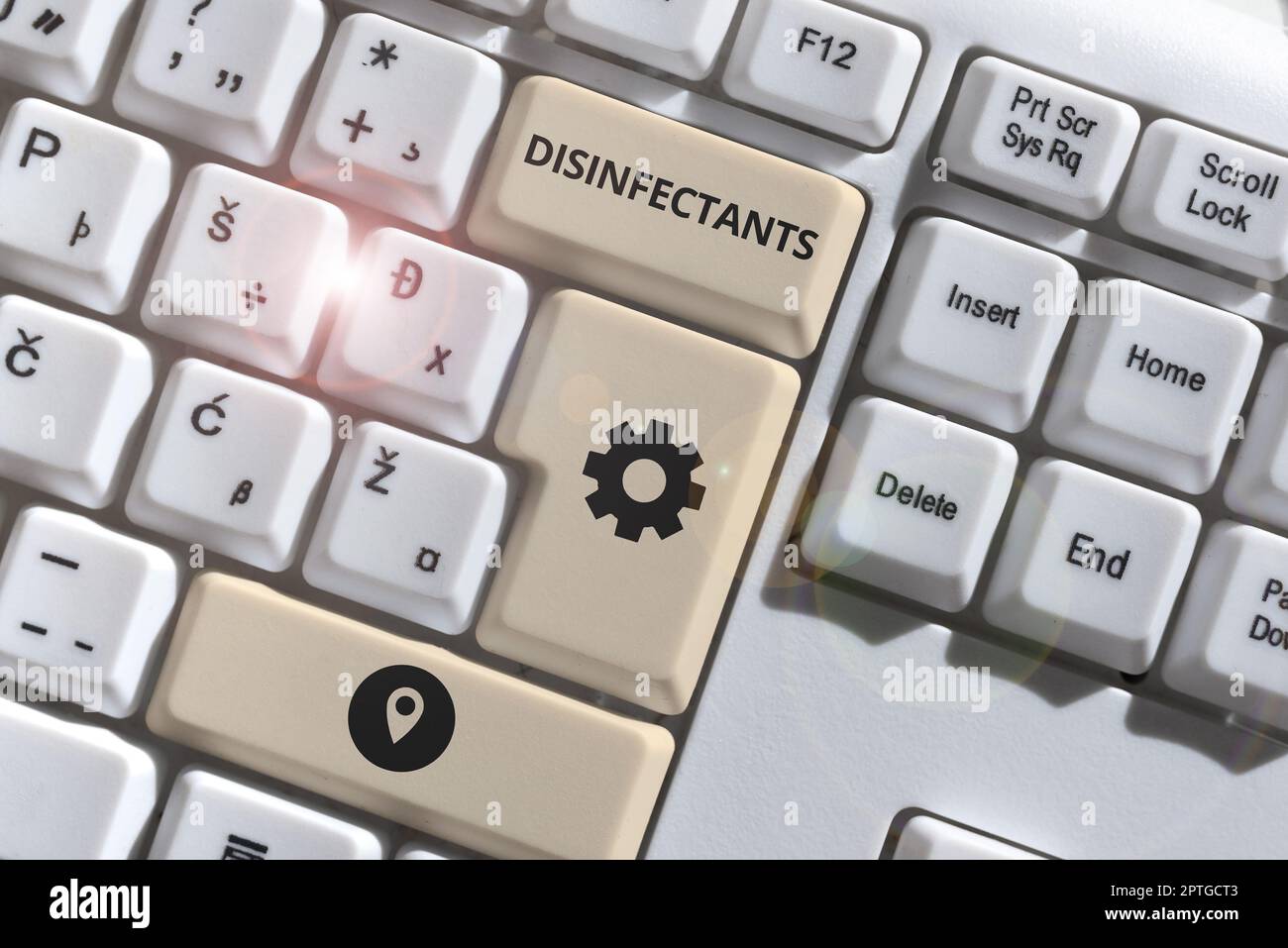 Hand writing sign Disinfectants, Business showcase chemical that ...