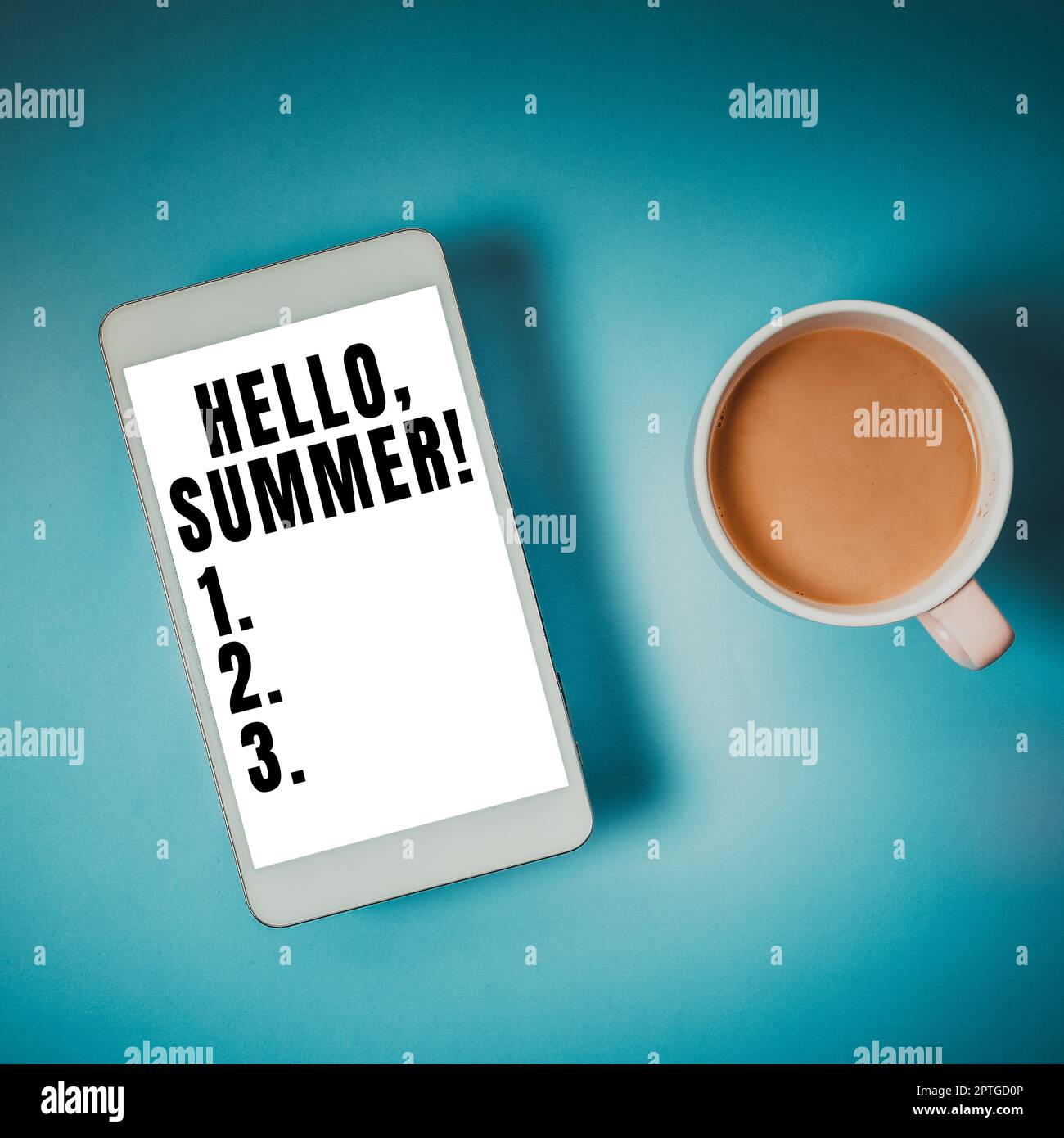 Text sign showing Hello, Summer, Word Written on greeting used when the ...