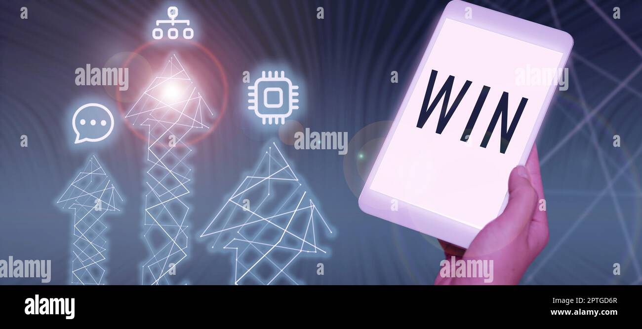 Handwriting text Win, Word Written on achieving victory in a fight ...