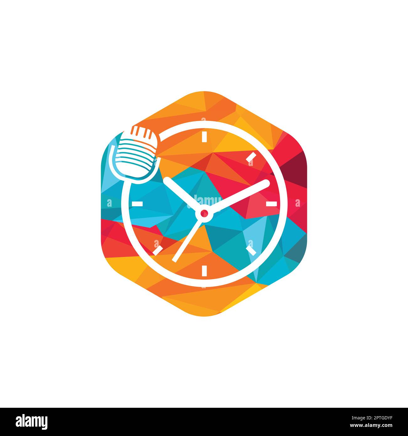 Podcast time vector logo design template Stock Vector Image & Art - Alamy