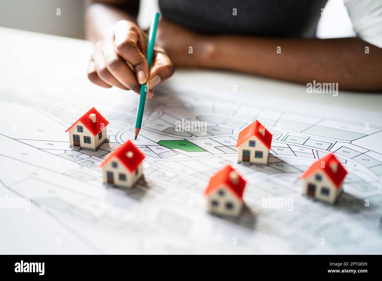 Land Plot And Cadastre Map. House Development Stock Photo - Alamy