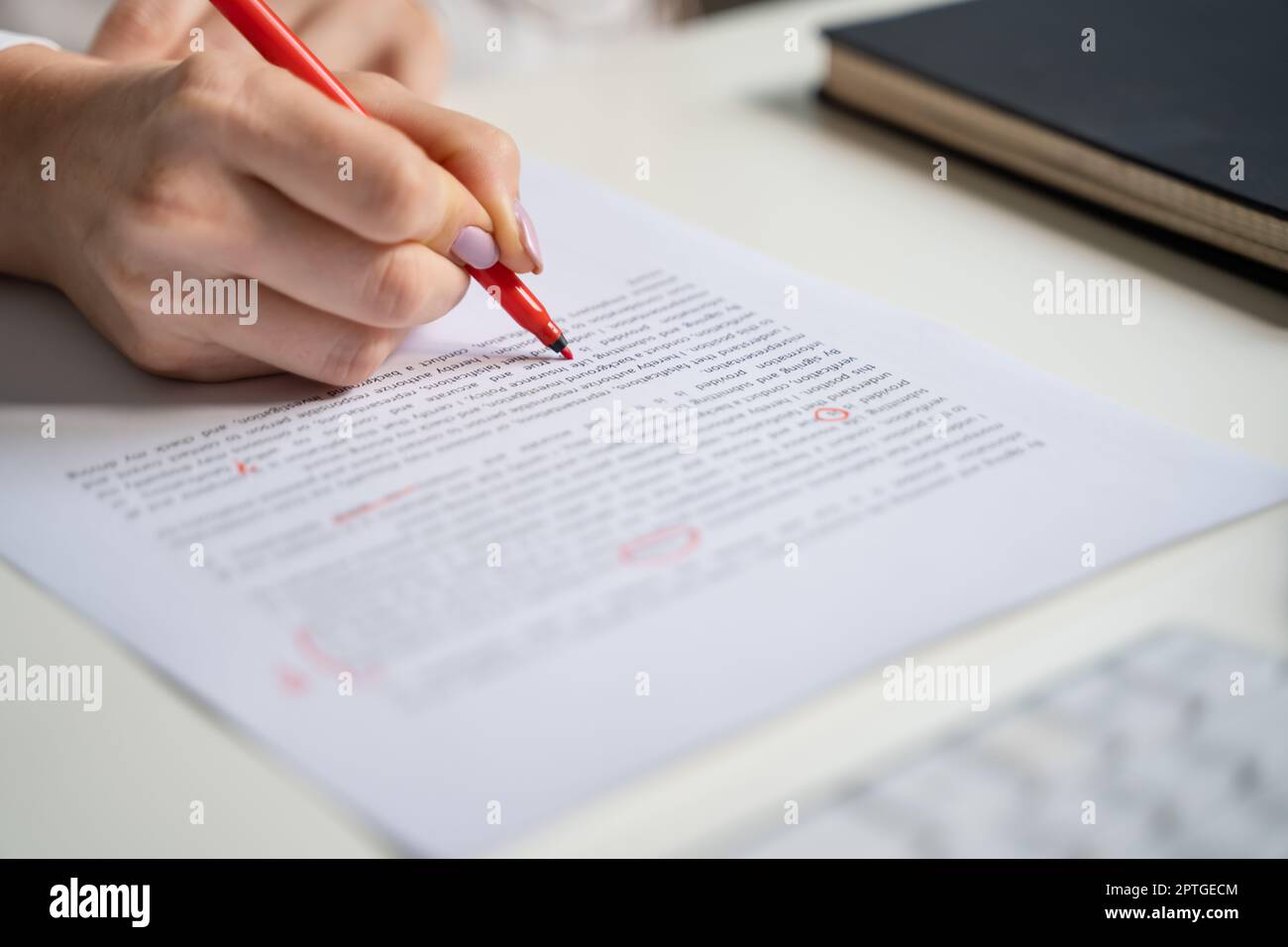 Script Grammar And Spelling Edit. Book Text Proofreading Stock Photo ...