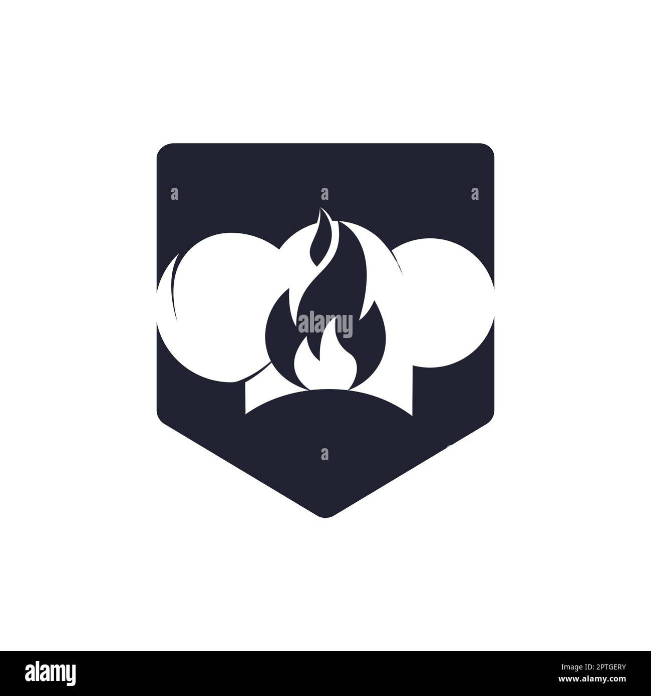 Hot chef hat vector logo design template. Chef hat and fire icon logo ...