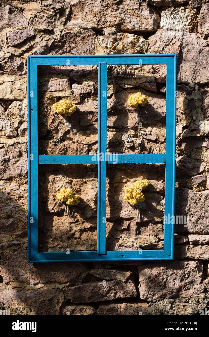 Blue window frame hi-res stock photography and images - Alamy