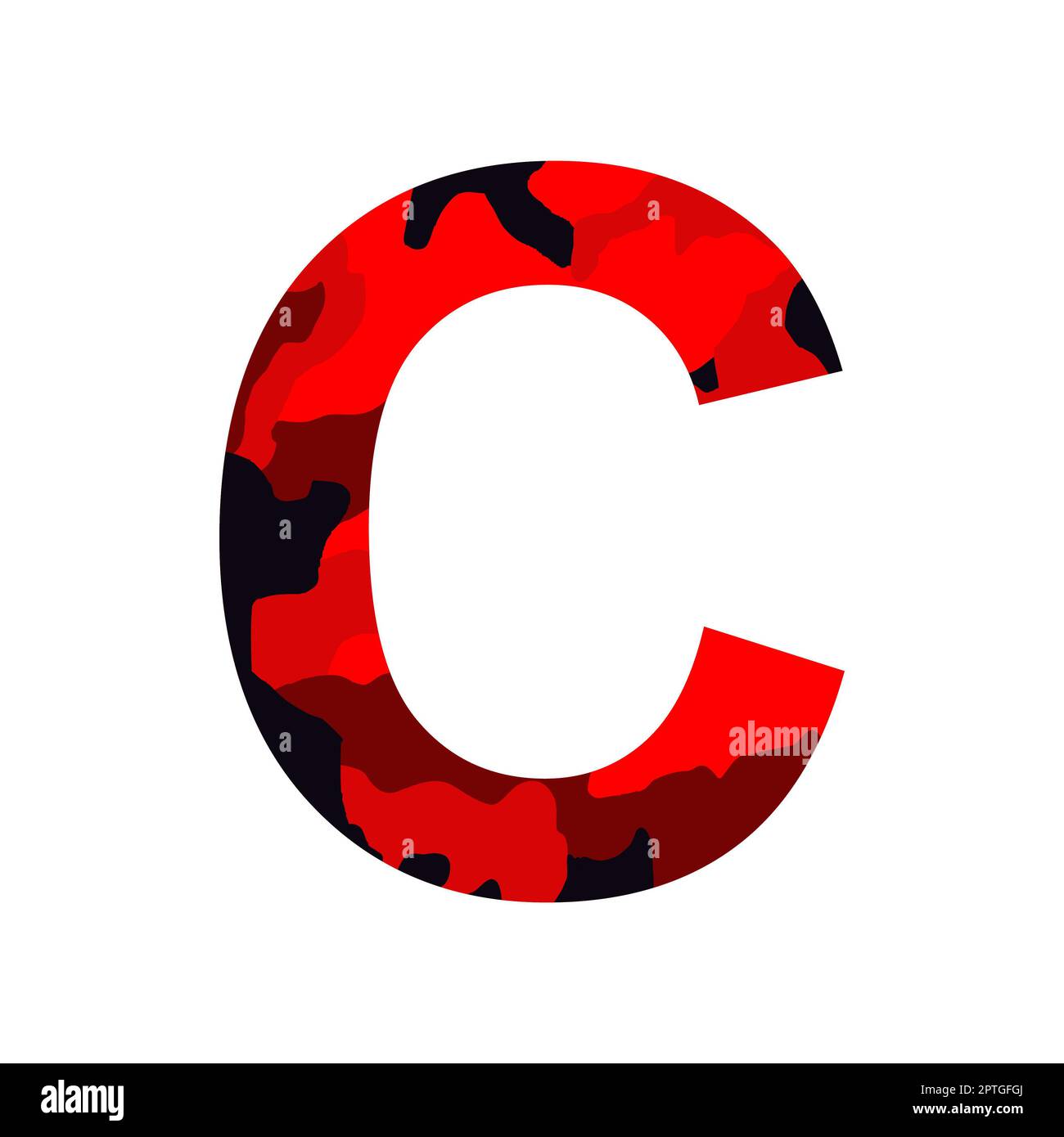 English alphabet letter C, khaki style isolated on white background ...